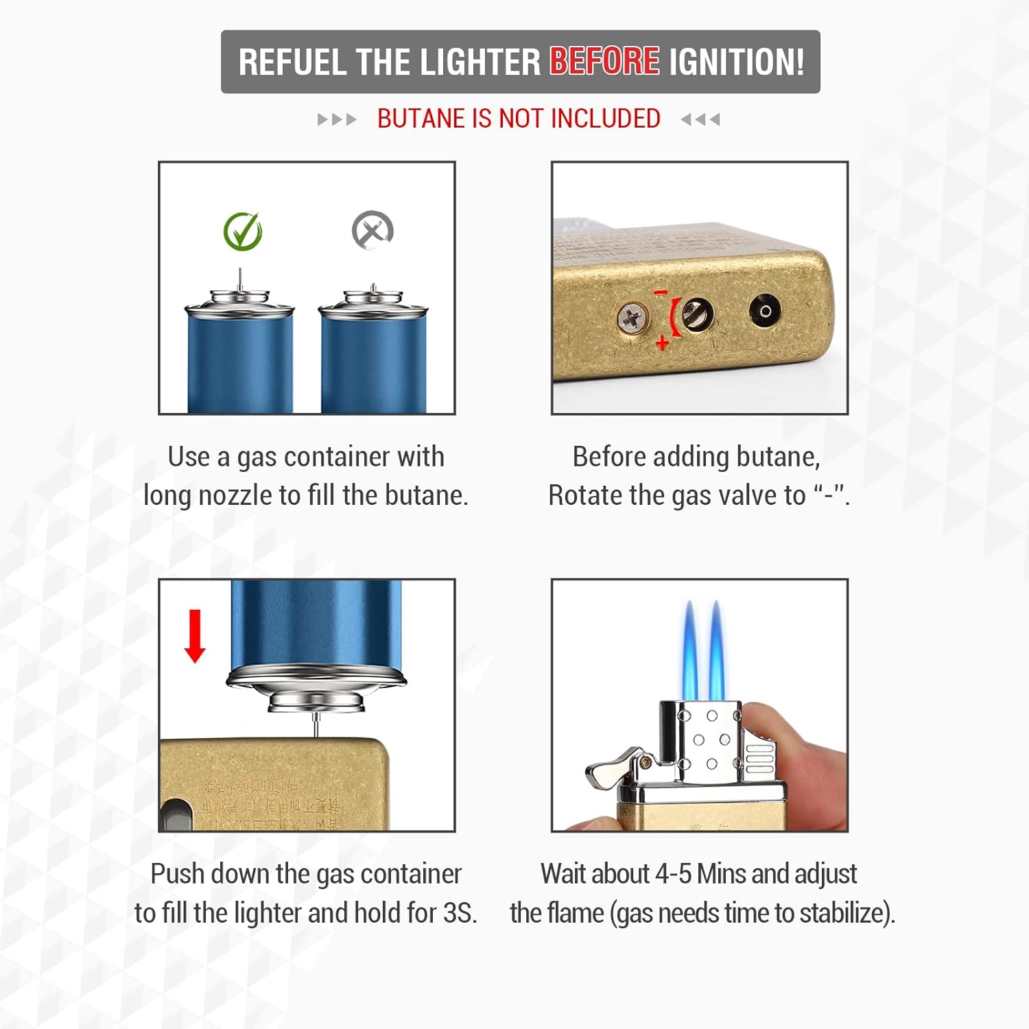 Buy SOMGEM Torch Lighter Butane Fuel Refillable, Cool Pocket Lighters ...