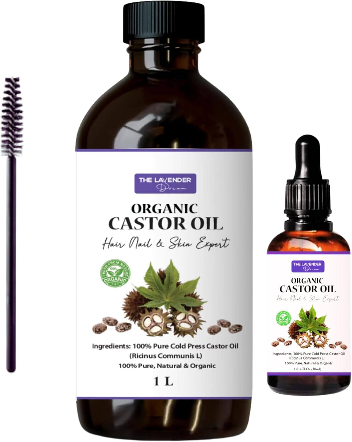 1L Unrefined Organic Castor Oil Hexane Free - Pure Cold Pressed | Skin ...