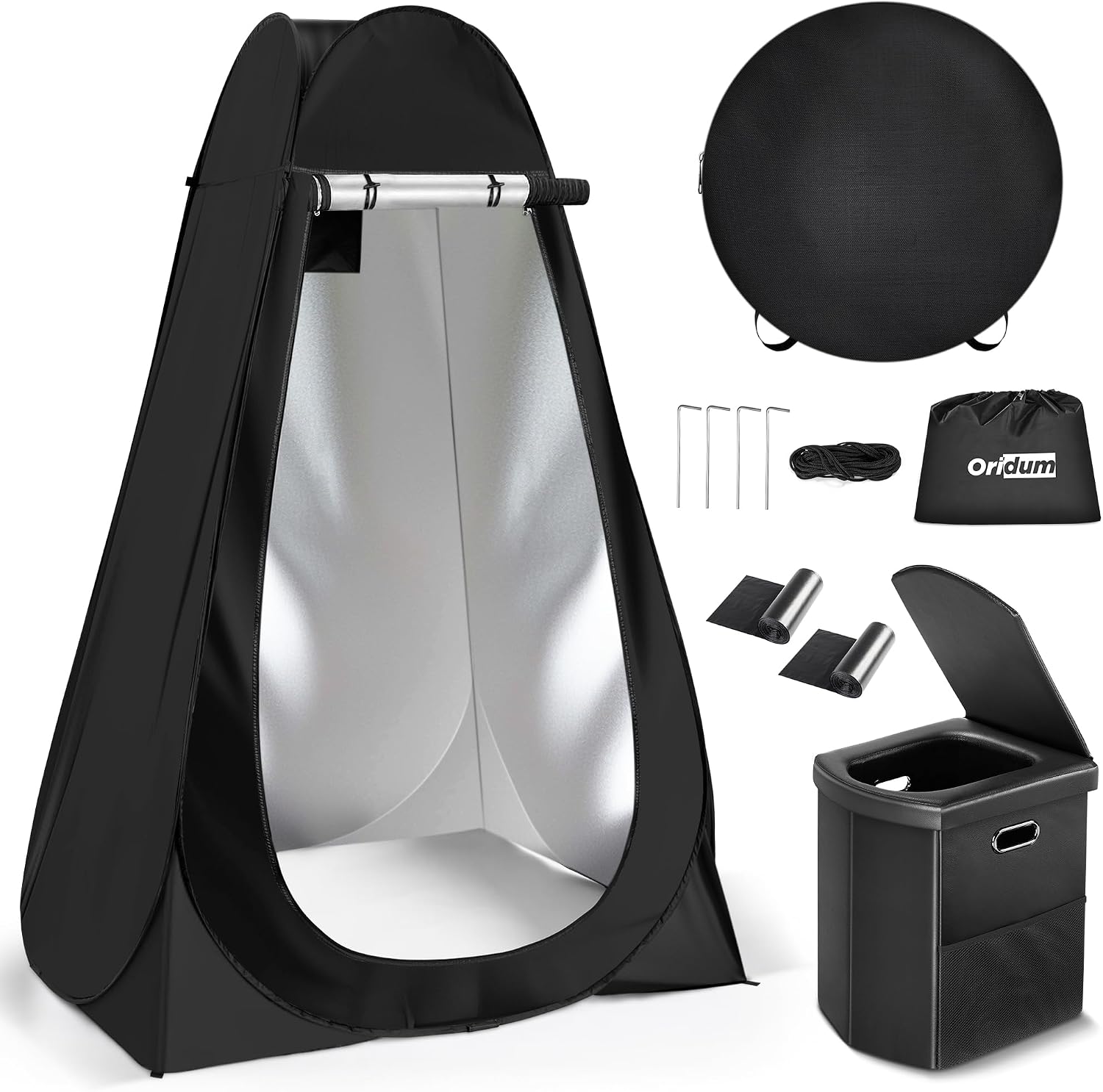 Amazon.com : Portable Camping Toilet with Pop-Up Tent, Large Portable ...