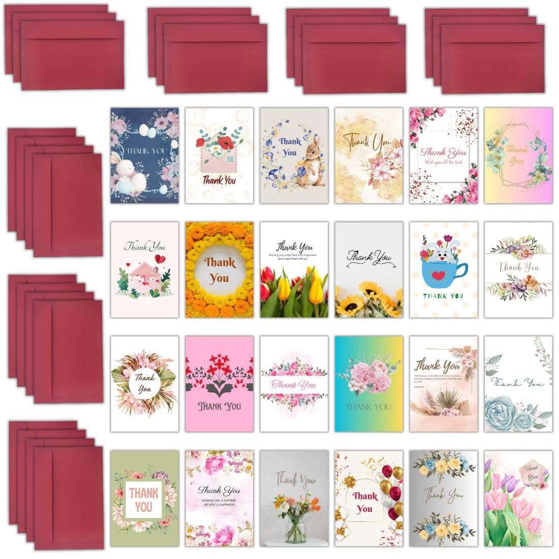AanyaCentric Combo Pack Of 24 Thank You Mini Small Greeting Card ...