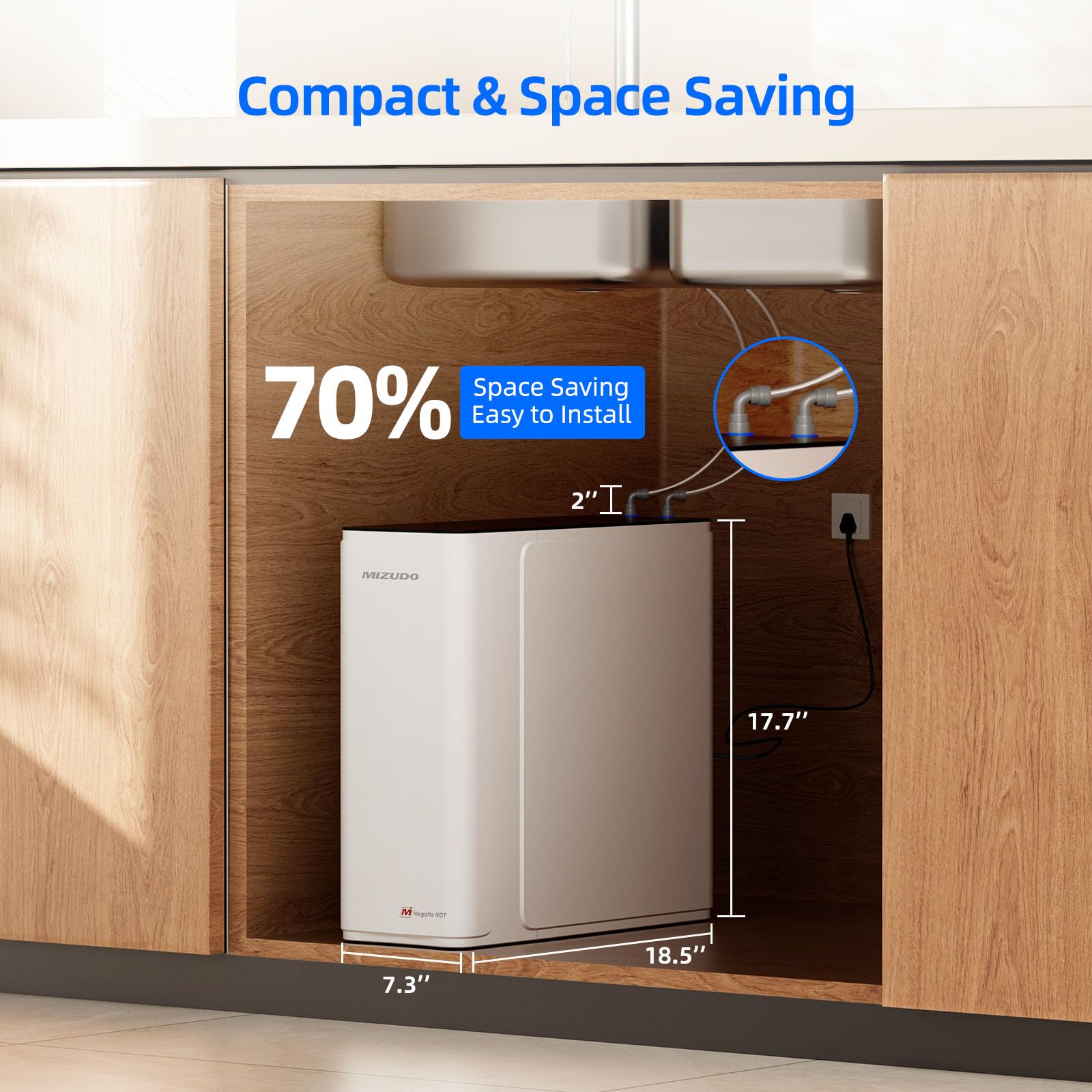 Snapklik.com : 2 in 1 RO System & Instant Hot Water Dispenser, 800GPD Tankless Reverse Osmosis ...