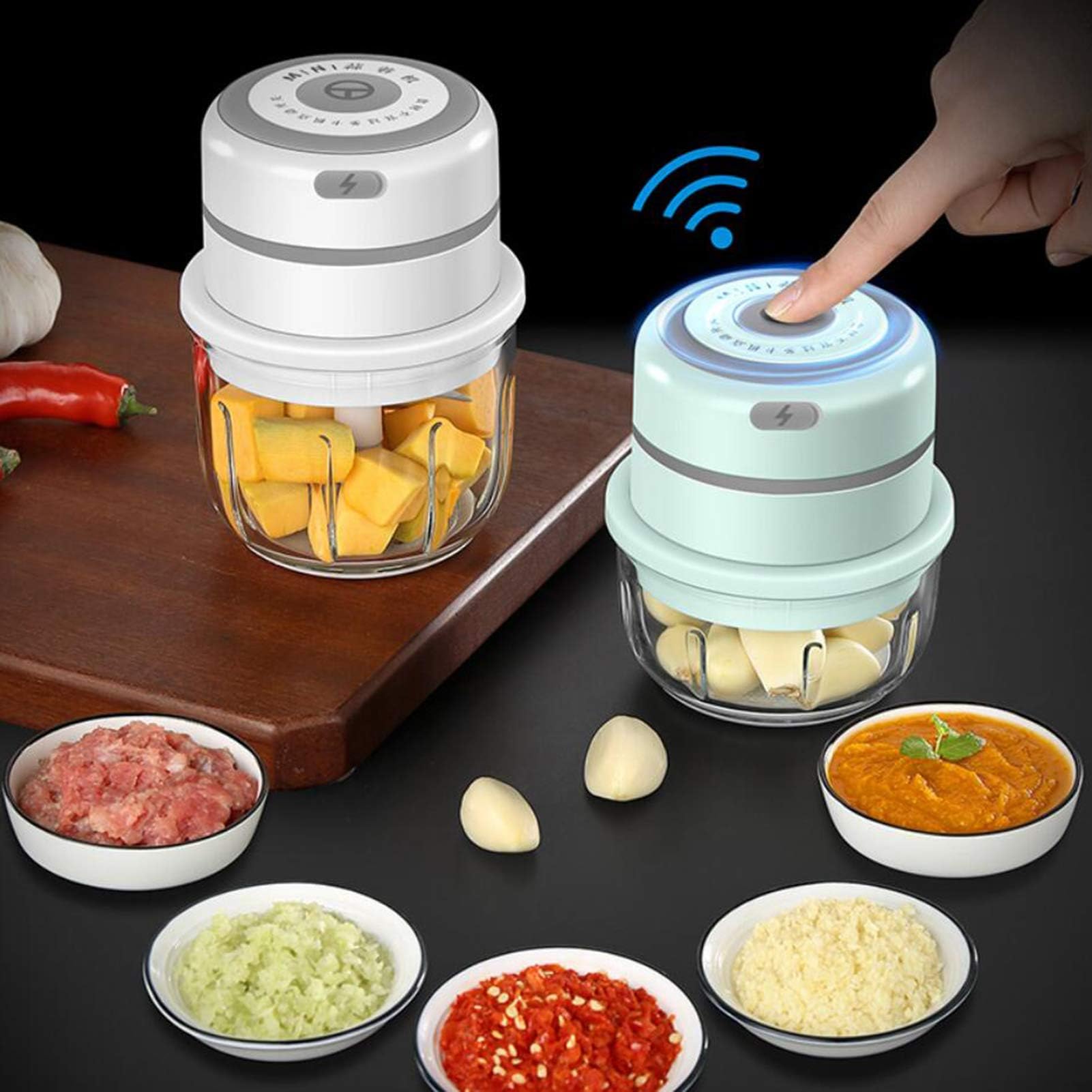 Amazon.com: Electric Garlic Chopper, Mini Portable Veggie Chopper ...