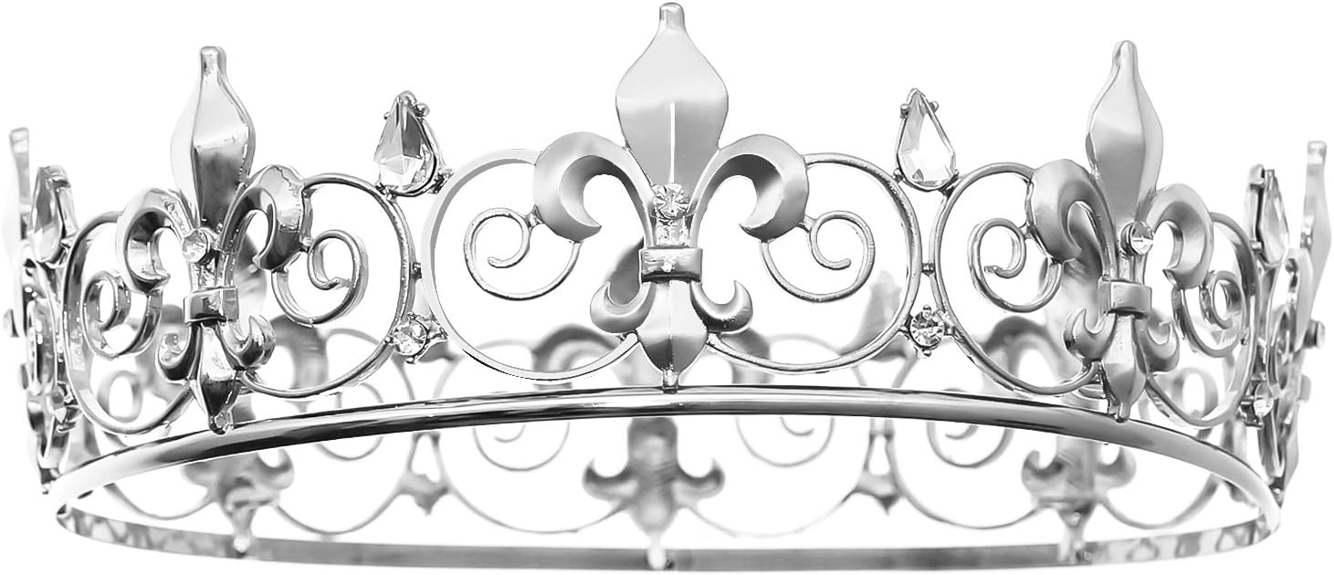 Amazon.com : VELSCRUN 2 Pcs Tiara Crown for Men Women, Silver Crowns ...