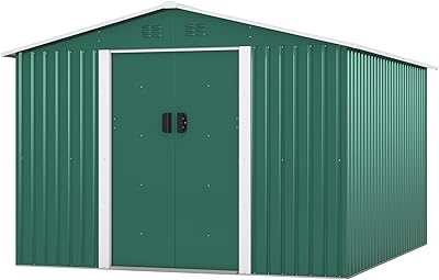 Amazon.com : Verano Garden 8’x10’ Outdoor Storage Shed, Large ...