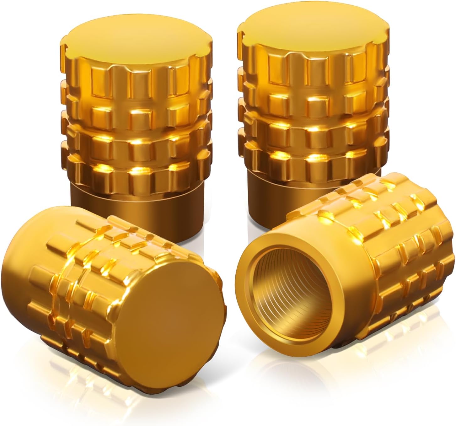 Amazon.com: Mavota 4 PCS Style Polished Aluminum Chrome Tire Valve Stem ...