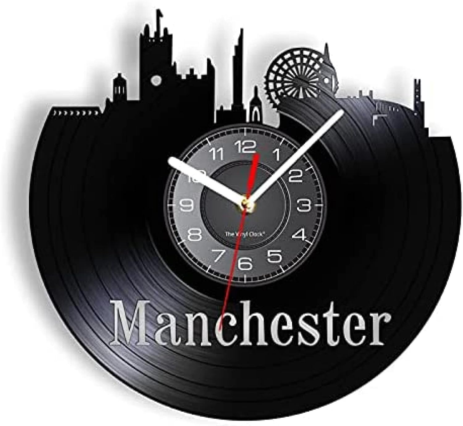 12 Inch Vinyl Record Wall Clock Manchester Skyline Vinyl Record Wall ...