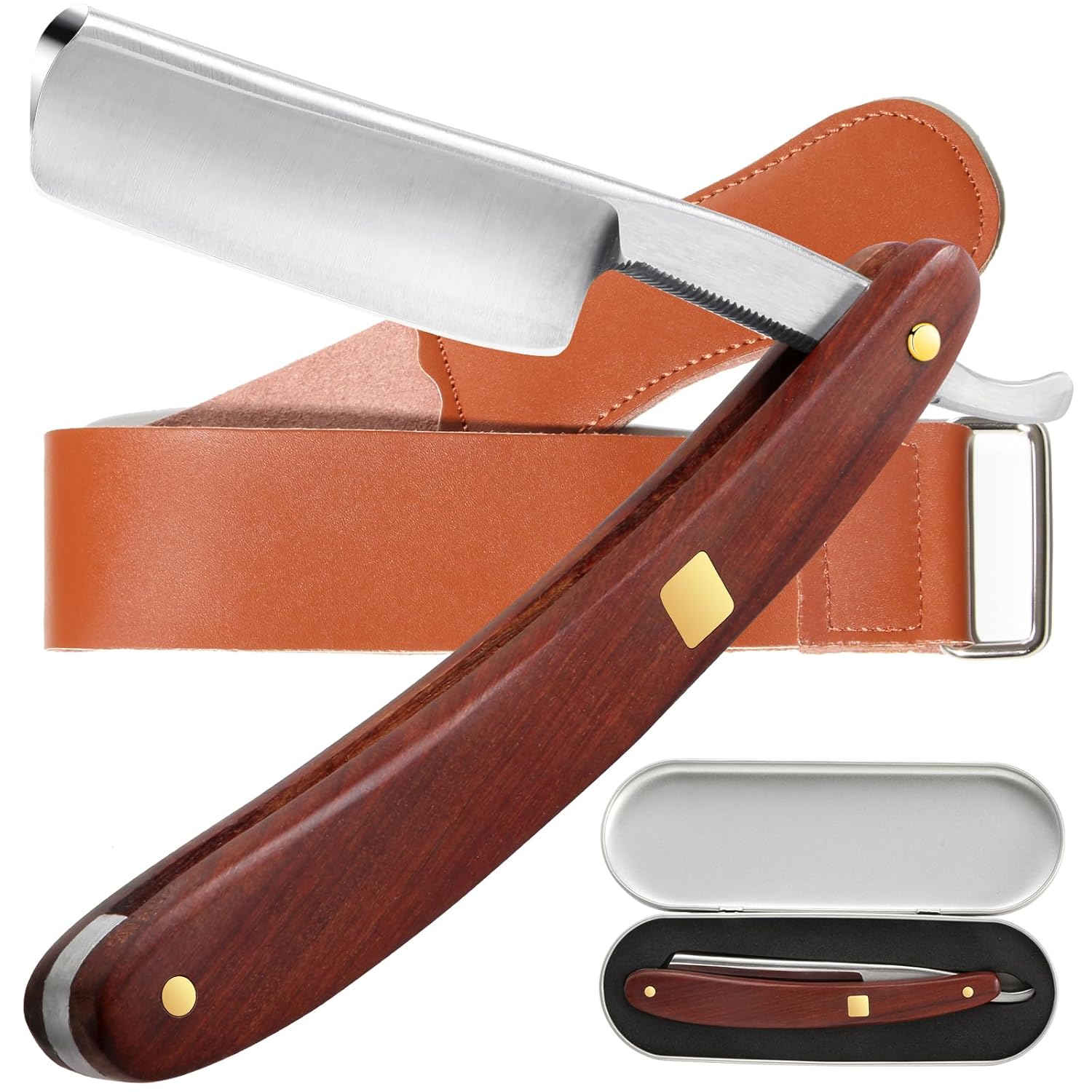 Amazon.com: Straight Razors for Men with Wooden Handle and Premium ...