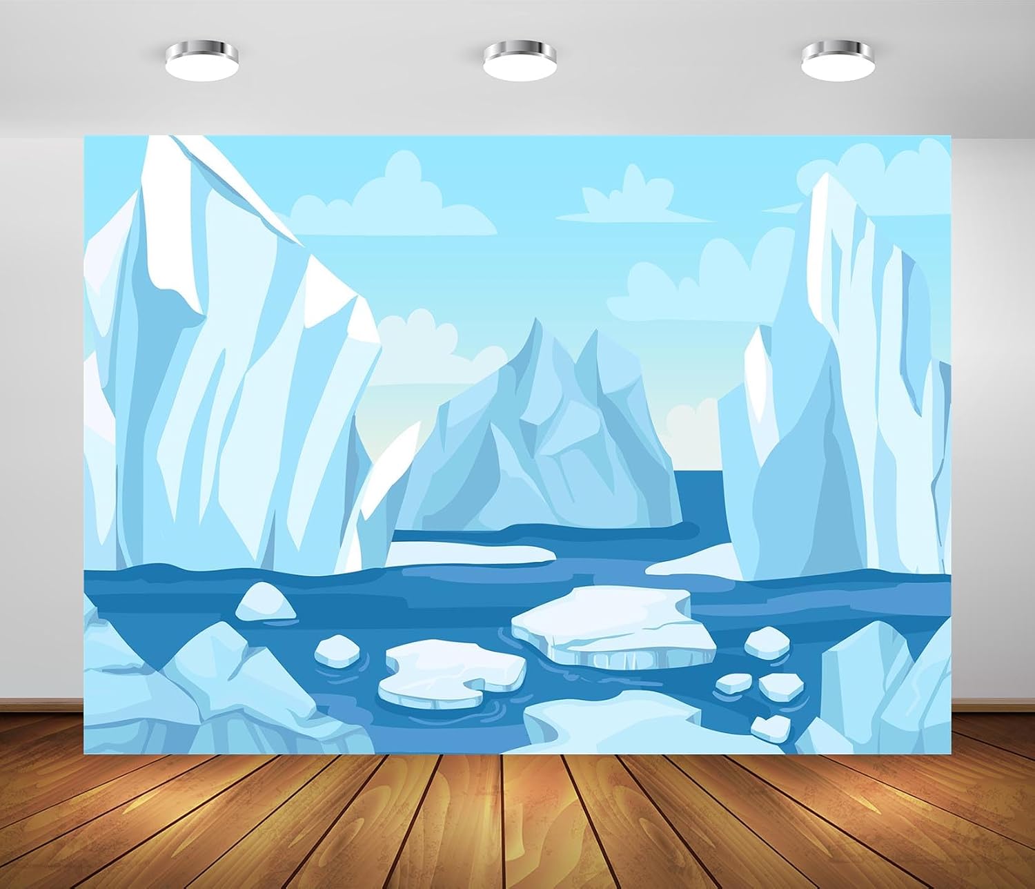 Amazon.com : BELECO 7x5ft Fabric Cartoon Arctic Winter Scene Backdrop ...