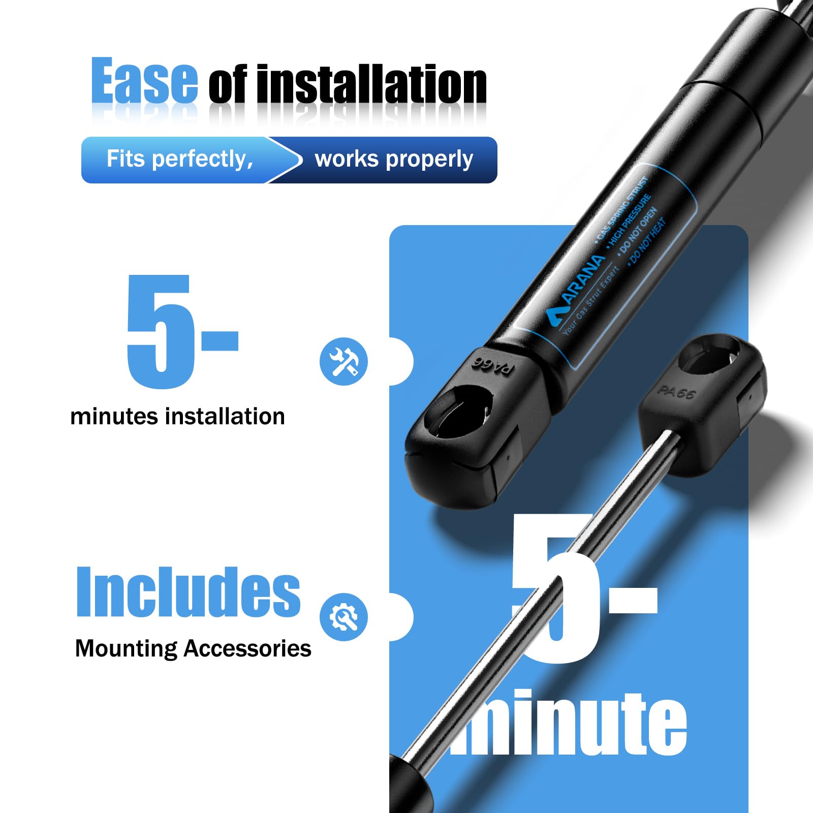 Snapklik.com : SX110P35 11 Inch Gas Struts Spring Shocks, 11" 35LB/156N ...