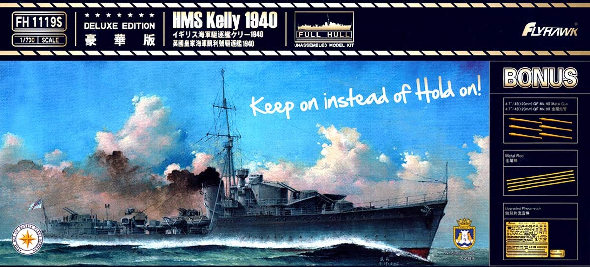 Amazon.com: Flyhawk Model 1/700 Deluxe Edition HMS Kelly 1940 FH1119S ...