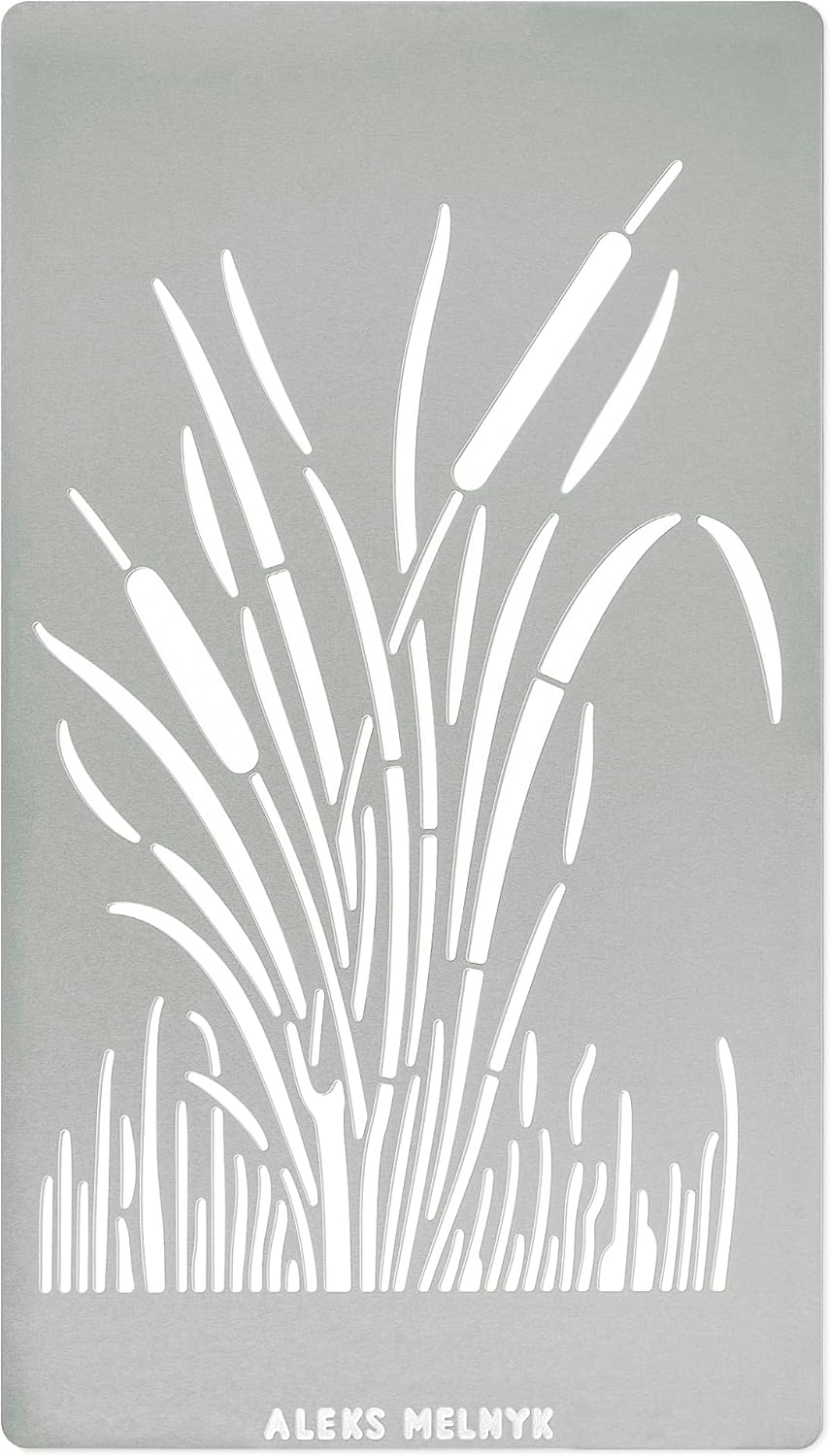 Amazon.com : Aleks Melnyk No.279 Metal Stencil, Patterns, Bush Reeds ...