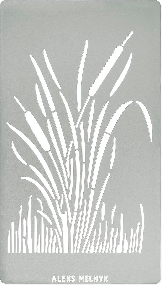 Amazon.com : Aleks Melnyk No.279 Metal Stencil, Patterns, Bush Reeds ...