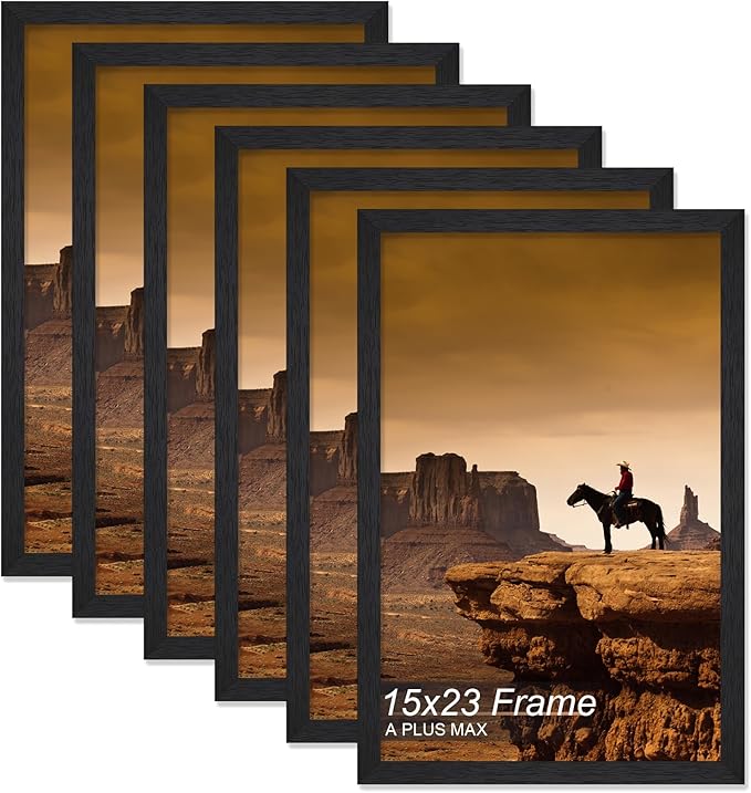 Amazon.com - A PLUS MAX 15x23 Picture Frame Set of 6, Black Engineered ...