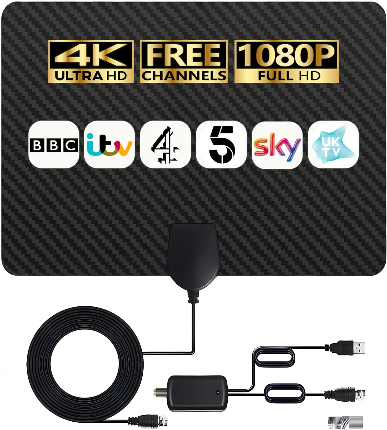 4K HD TV Aerial - Amplified Digital HDTV Aerial with Signal Booster for ...