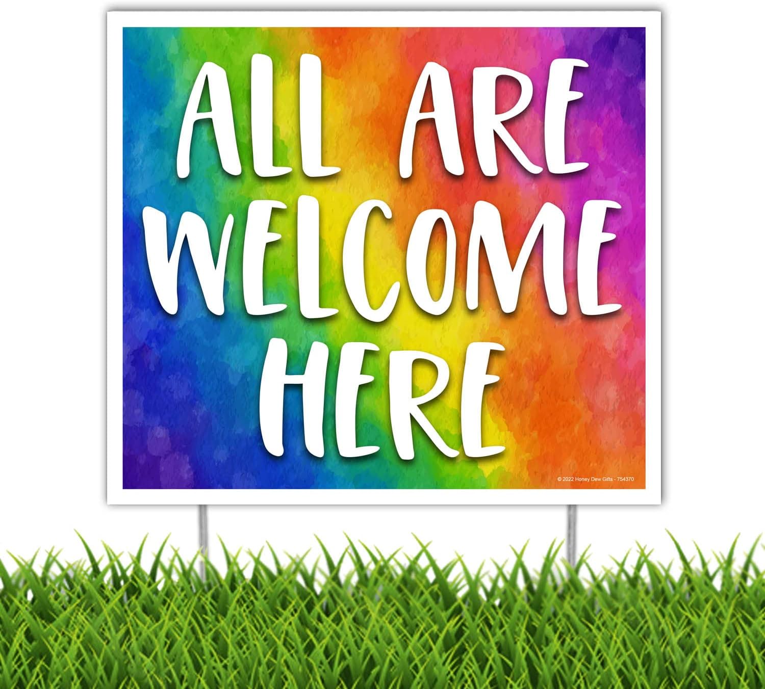 Amazon.com : Honey Dew Gifts, All Are Welcome Here, 9 inch by 8 inch ...