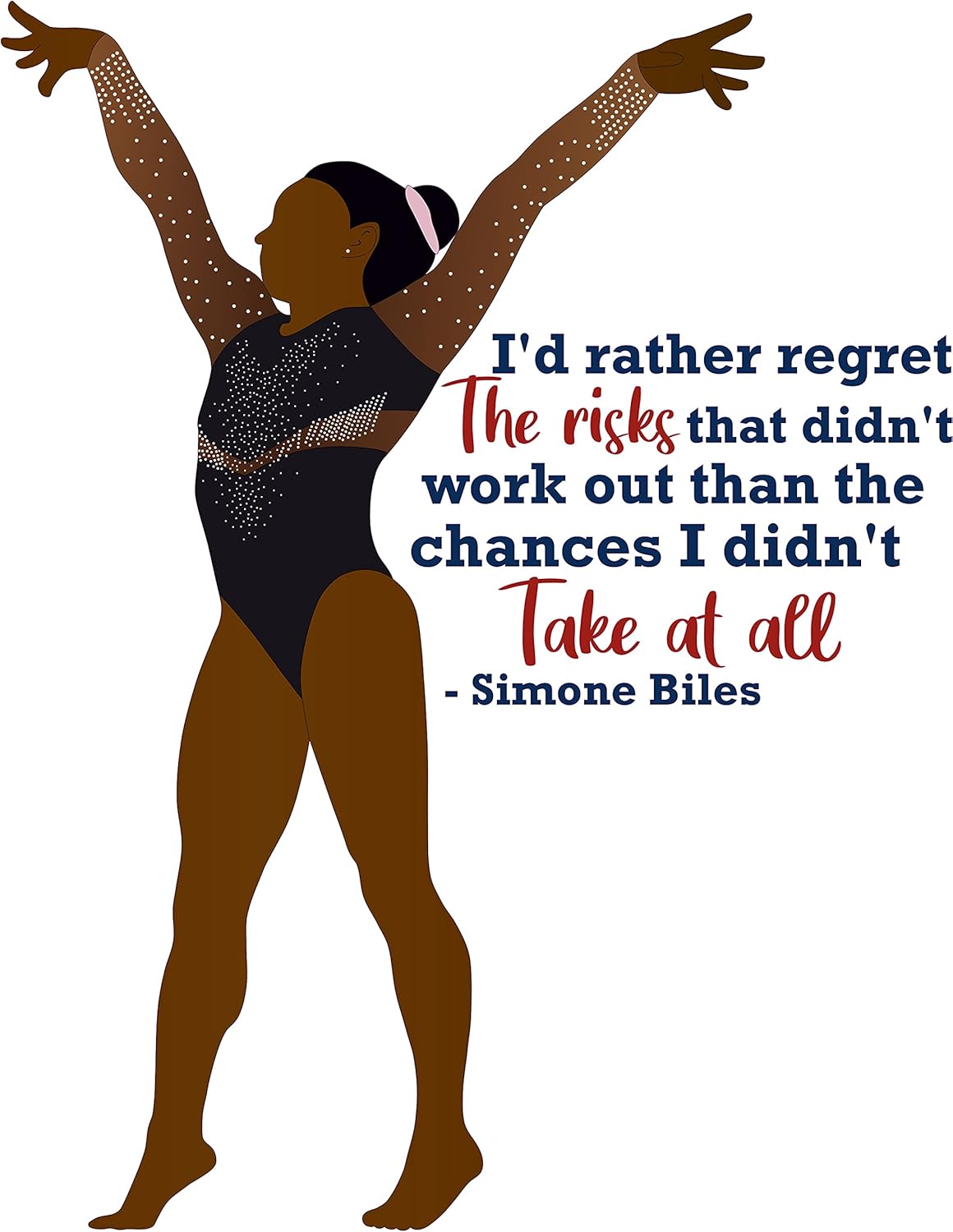 Amazon.com: Vinyl Simone Biles Inspirational Quotes Wall Decal - I'd ...