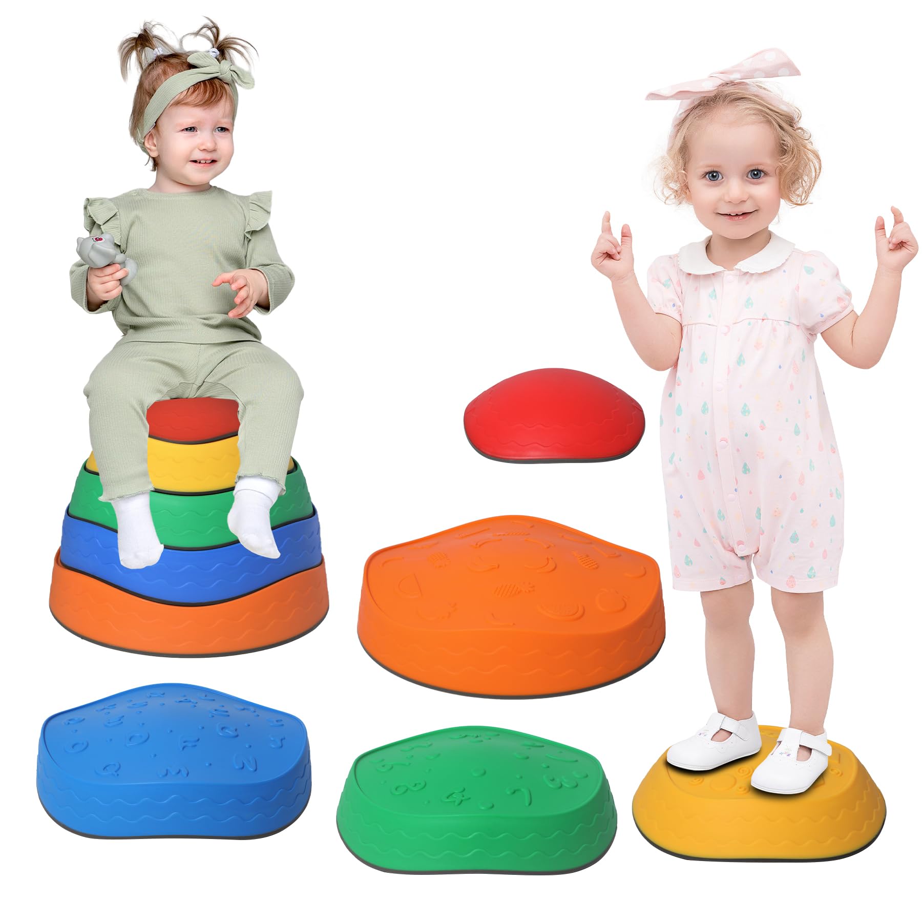 Snapklik.com : Stepping Stones For Kids, 5pcs Non-Slip Fun Sensory ...