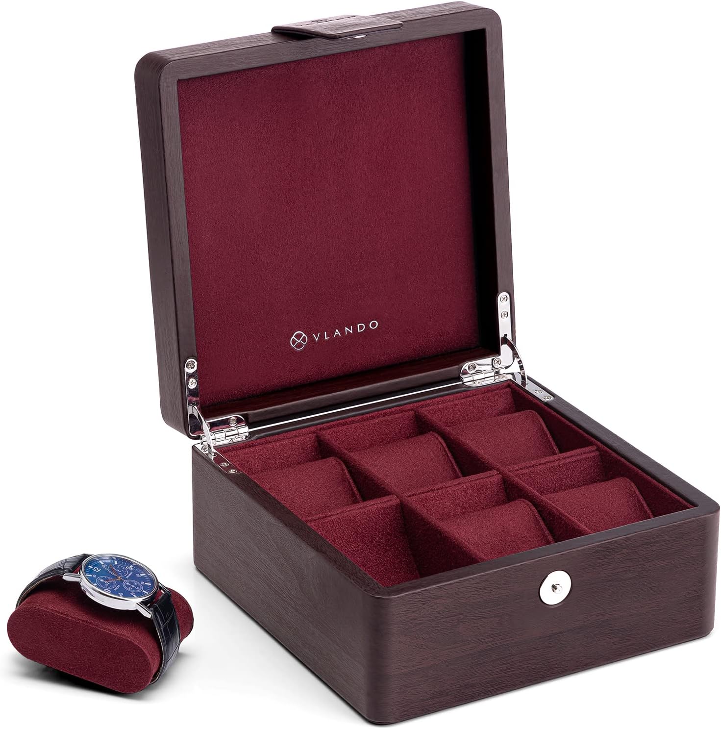 Vlando 6-Slot Watch Box Organizer Collector - Wooden Case and Magnet ...