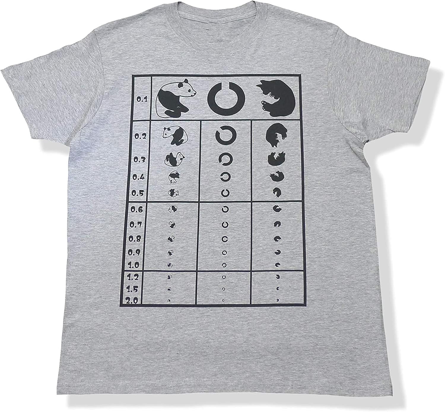 Amazon | [EXORON] 視力検査 おもしろい tシャツ しろたん 犬 ネコ パンダ バウムクーヘン 動物 Tシャツ パンの袋とめる ...