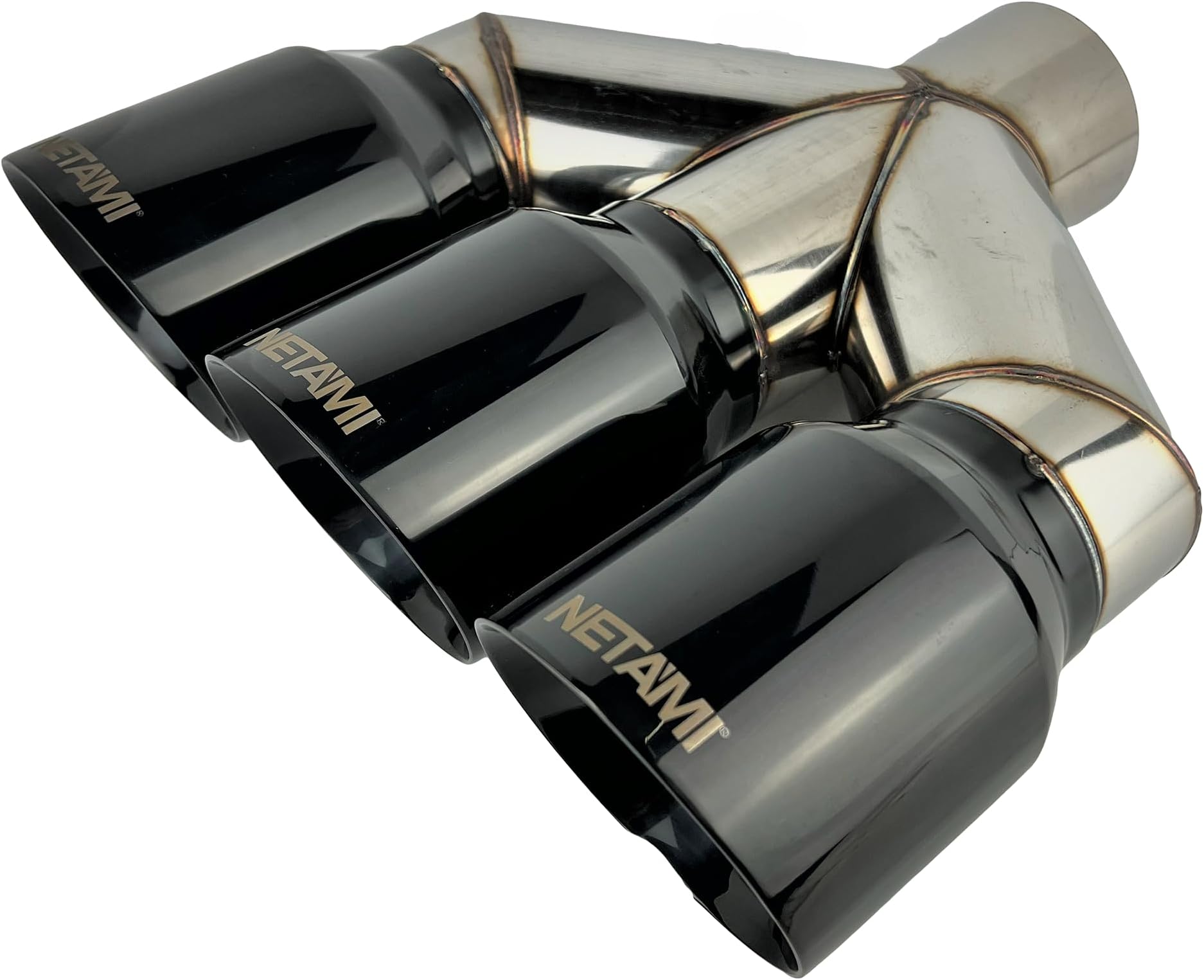 Amazon.com: NETAMI 3" Inlet to 4" Triple Outlet Exhaust Tip Dual Wall ...