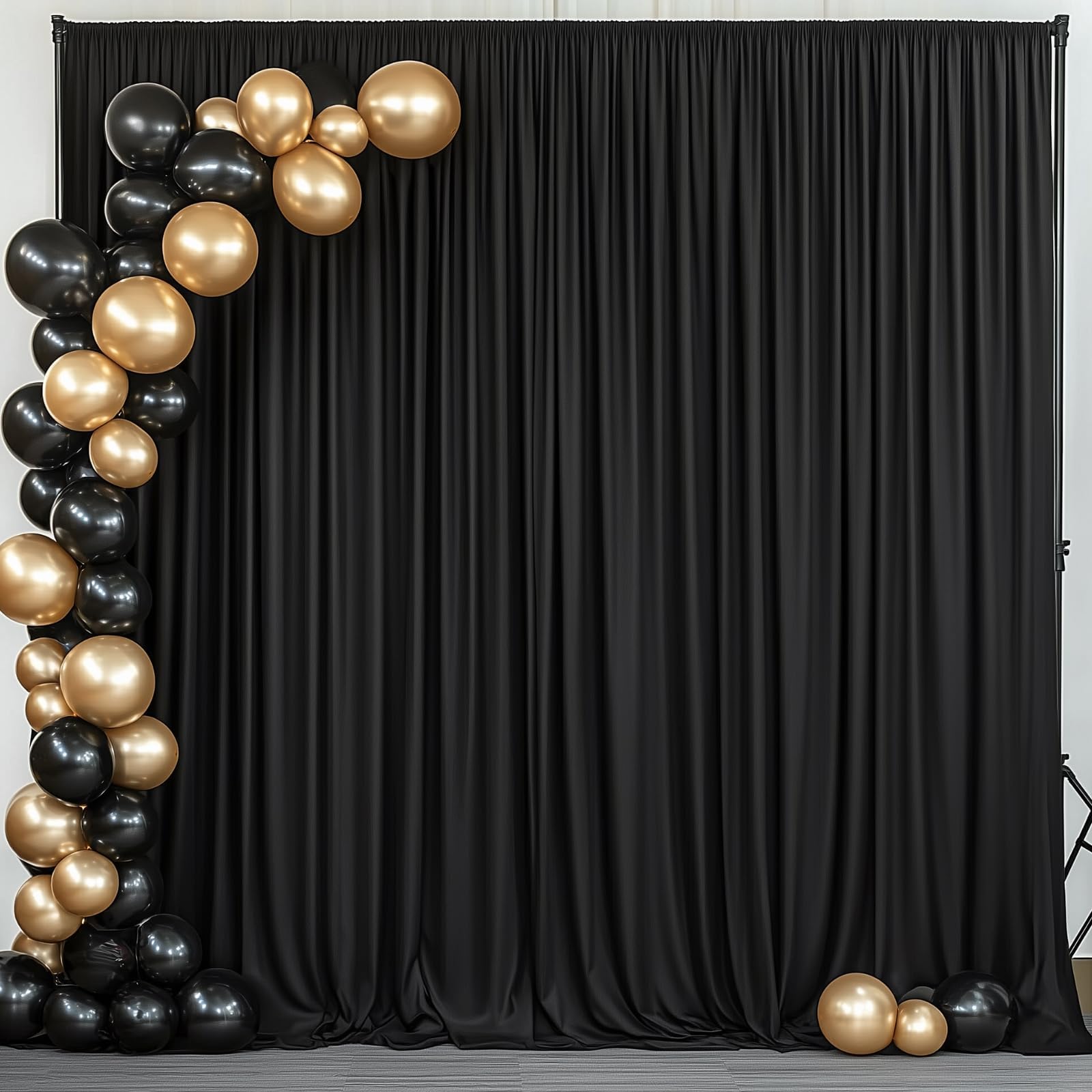 Amazon.com : 10x10 ft Black Glitter Backdrop Curtain for Parties ...