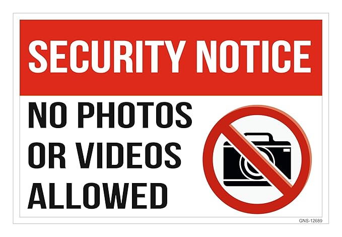 Aditya Sign® No Photos Or videos Allowed Sign Board for Office ...