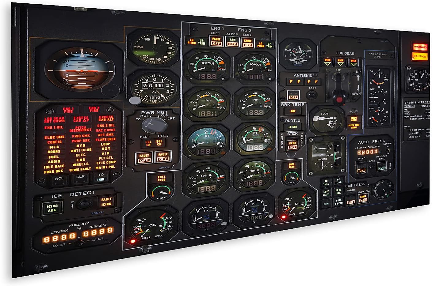 Amazon.de: islandburner Bild auf Leinwand Flugzeug Cockpit Anzeige ...
