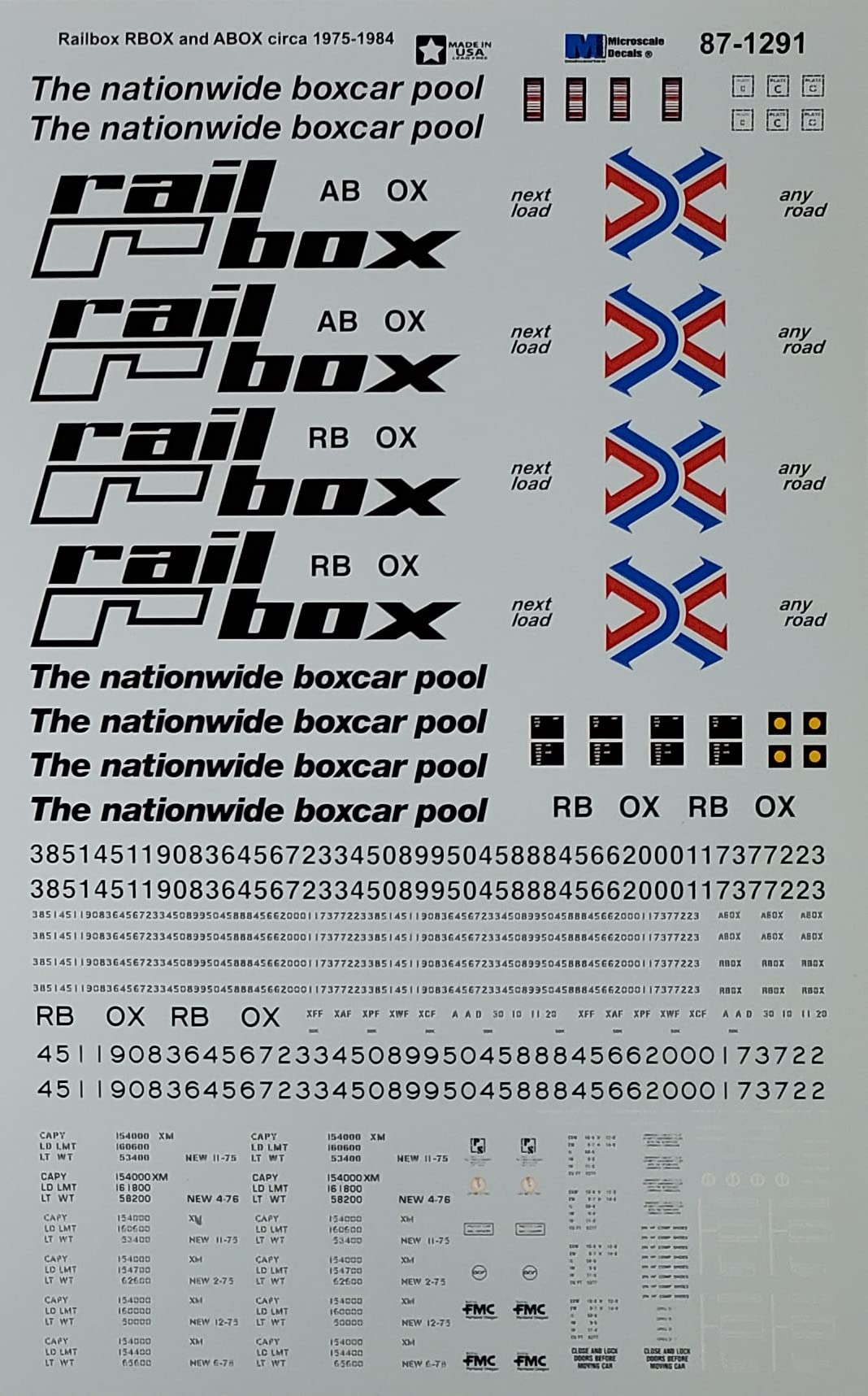 Buy Microscale Model Railroad/Train Decals HO Scale Railbox RBOX & ABOX ...