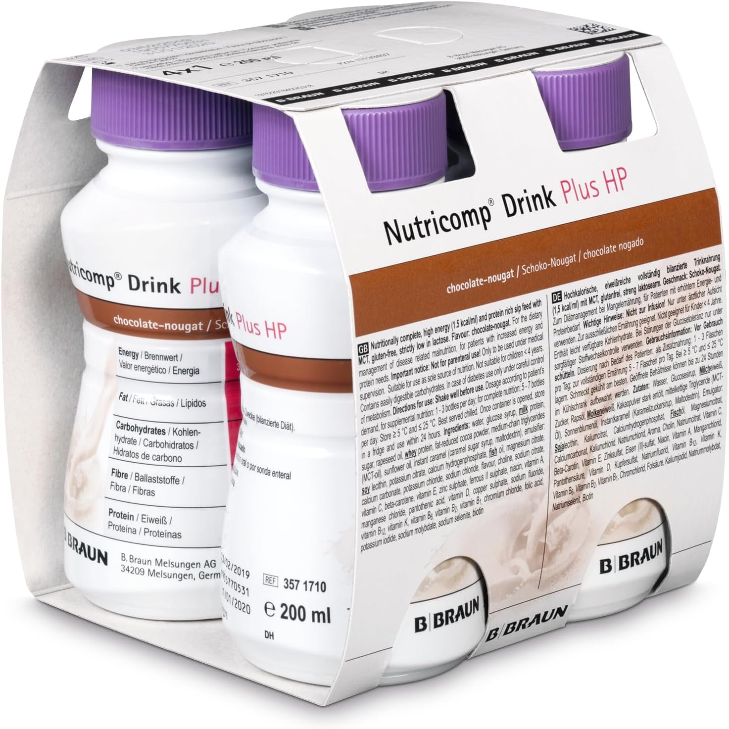 Nutricomp Drink HP Chocolate Nougat 24 x 200ml : Amazon.co.uk: Health & Personal Care