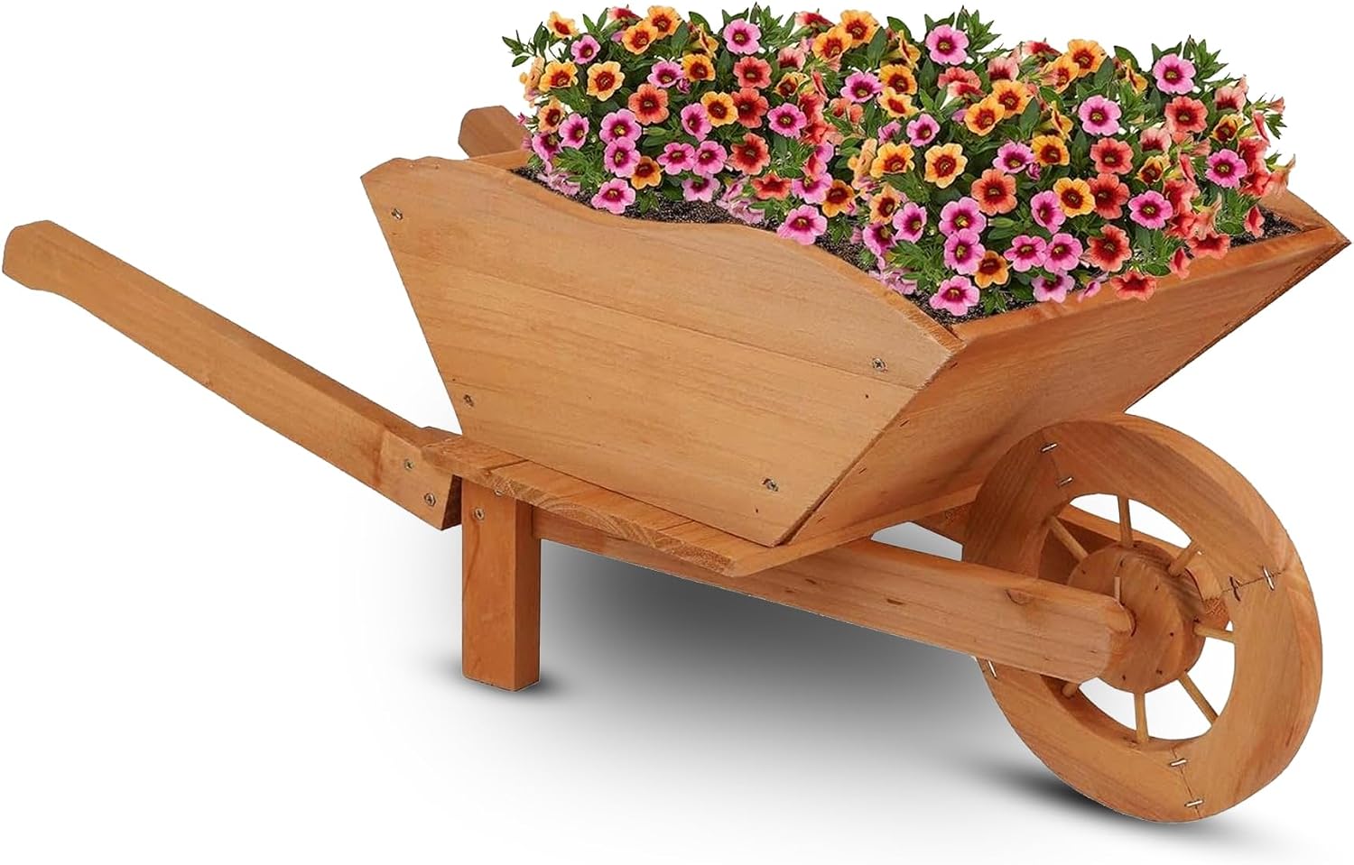 BONAFIDE Large Outdoor Garden Wheelbarrow Planter, Rustic Garden Wagon ...
