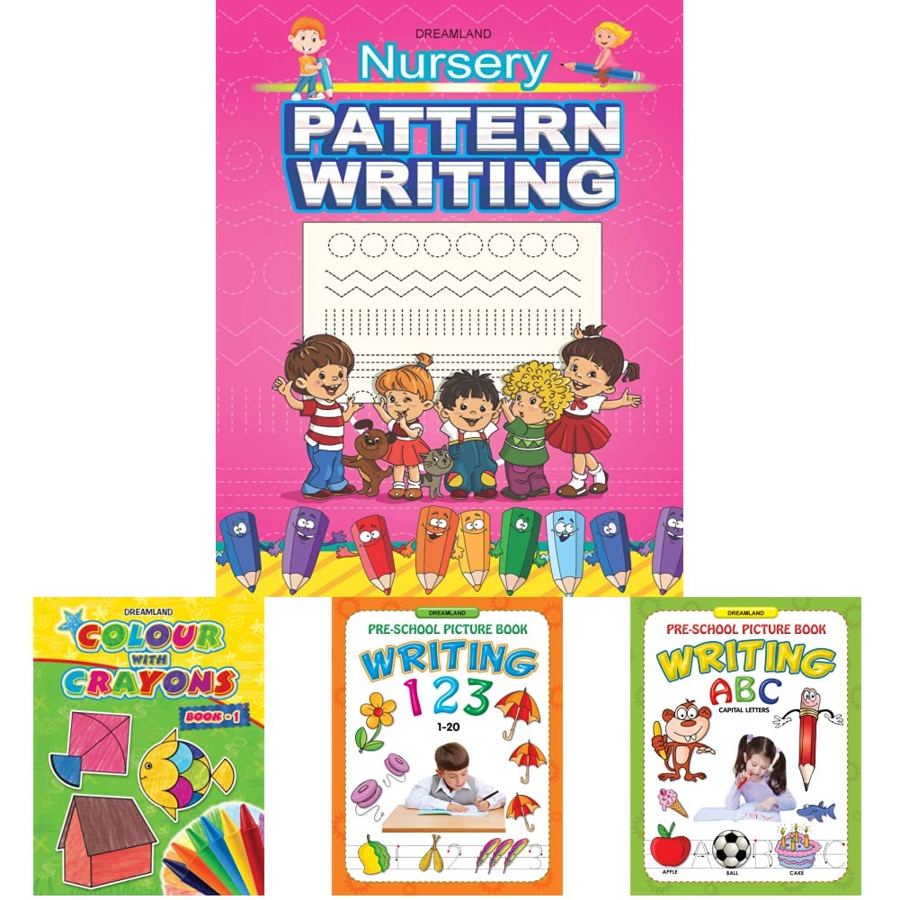 Buy Nursery Pattern Writing+Colour with Crayons Part - 1+Writing 123 (1 ...
