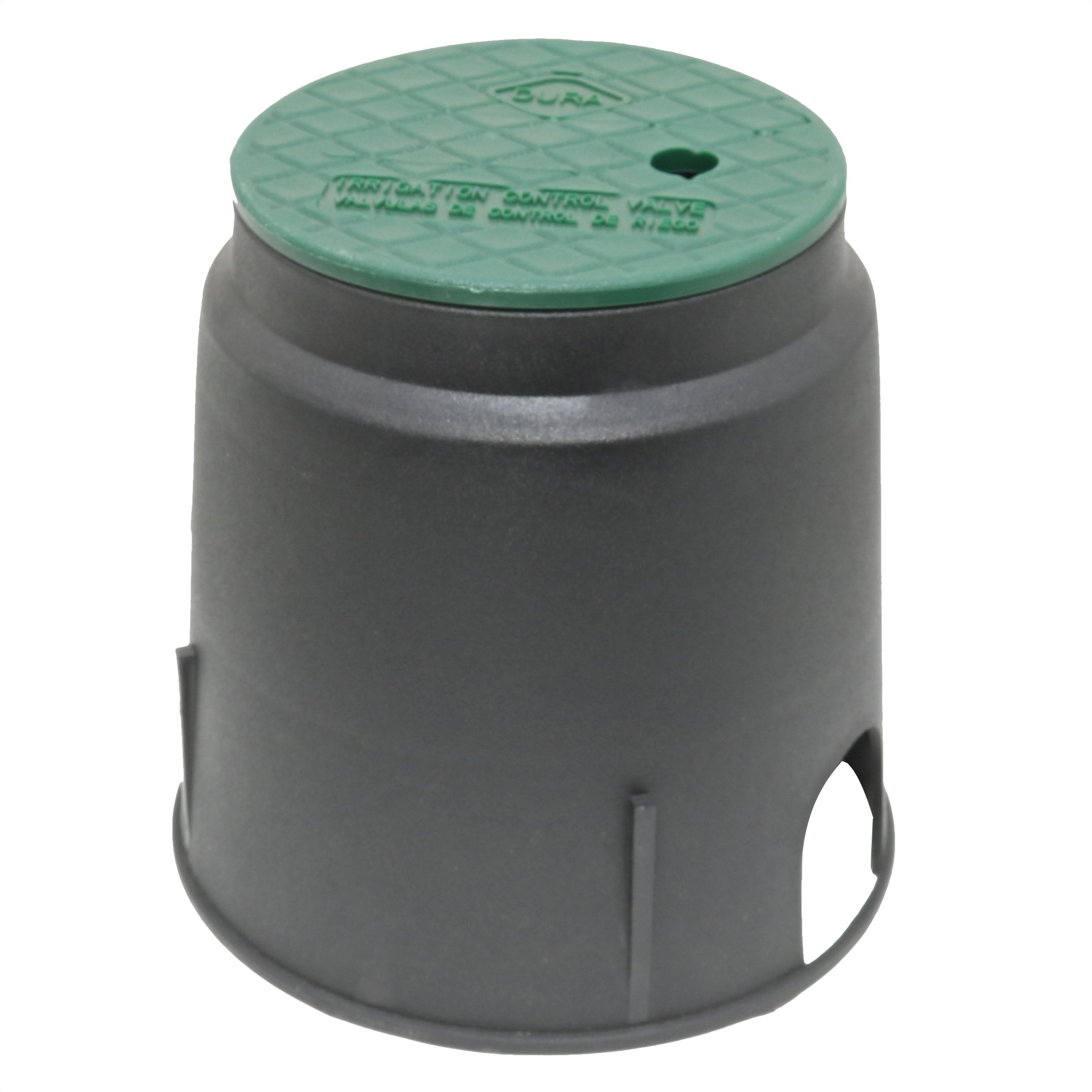 Amazon.com : Dura 7 in. Round Valve Box in Black Body Green Lid : Patio ...
