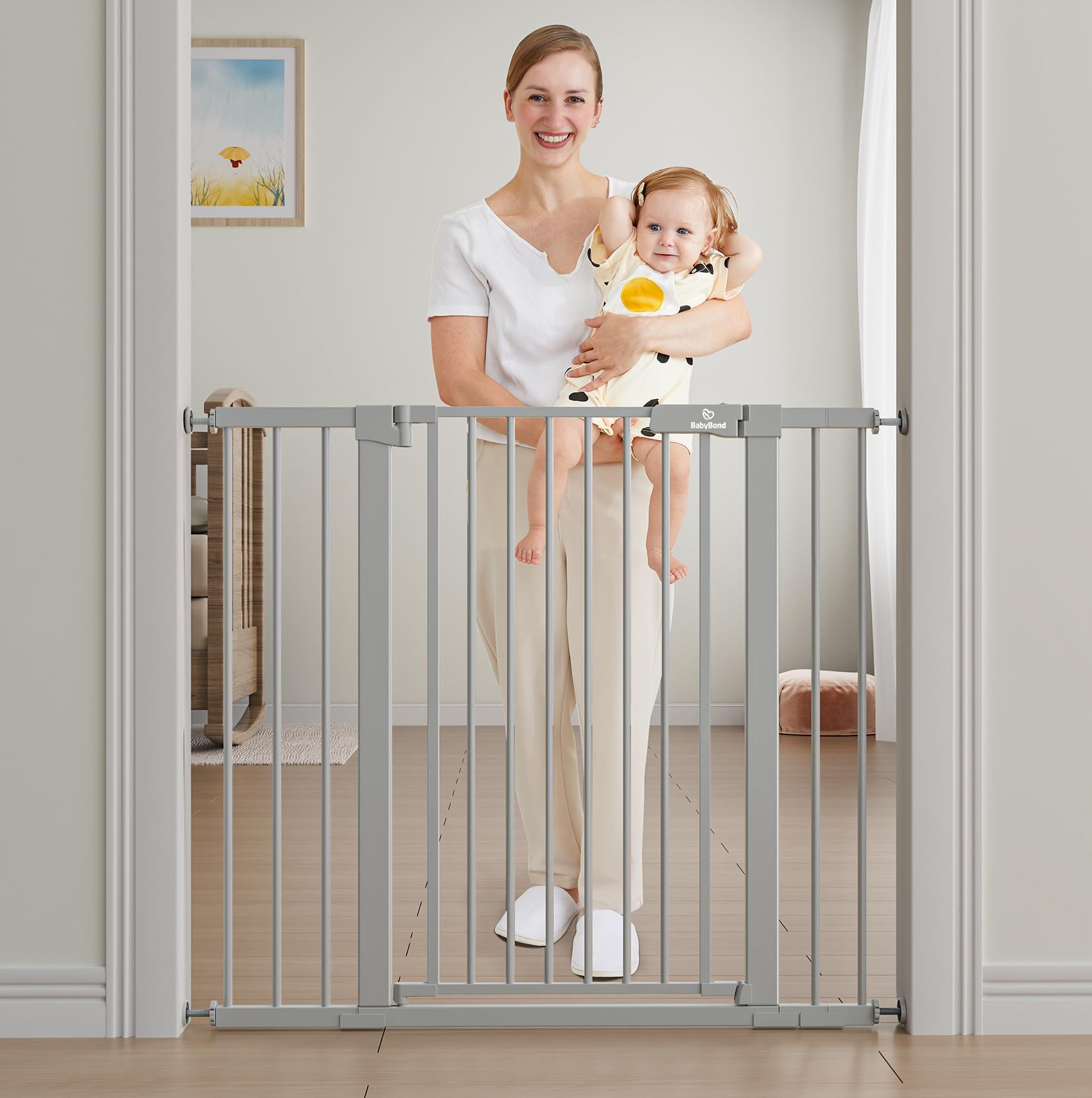 Amazon.com: Blety 36" Extra Tall Baby Gate for Stairs 29.7"-46" with ...