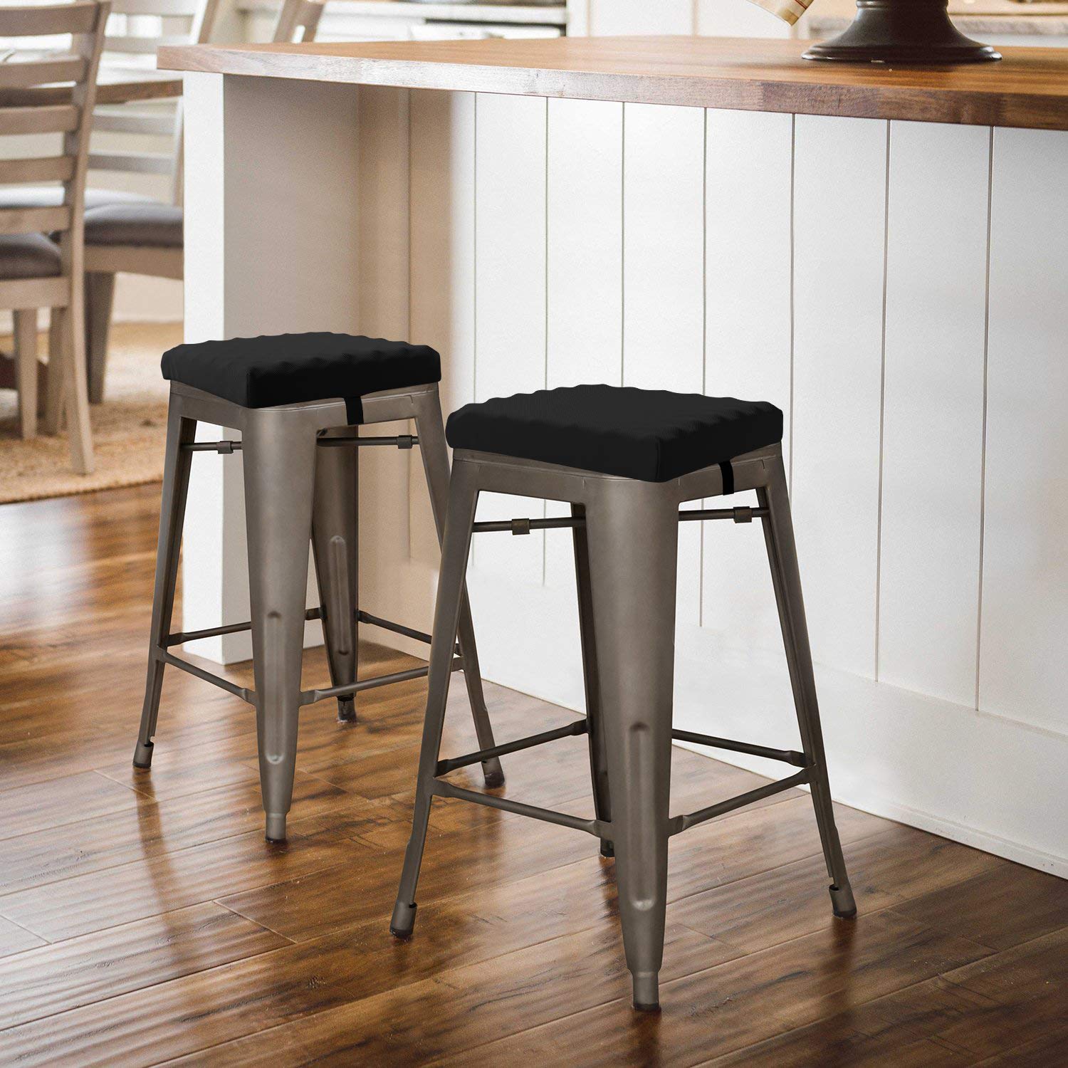 baibu 12 Inches Non Slip Stool Cushion Square Set of 2, Soft Bar Stool ...