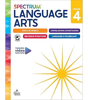 Spectrum Language Arts 4th Grade Workbooks, ELA Books for Kids Ages 9 ...