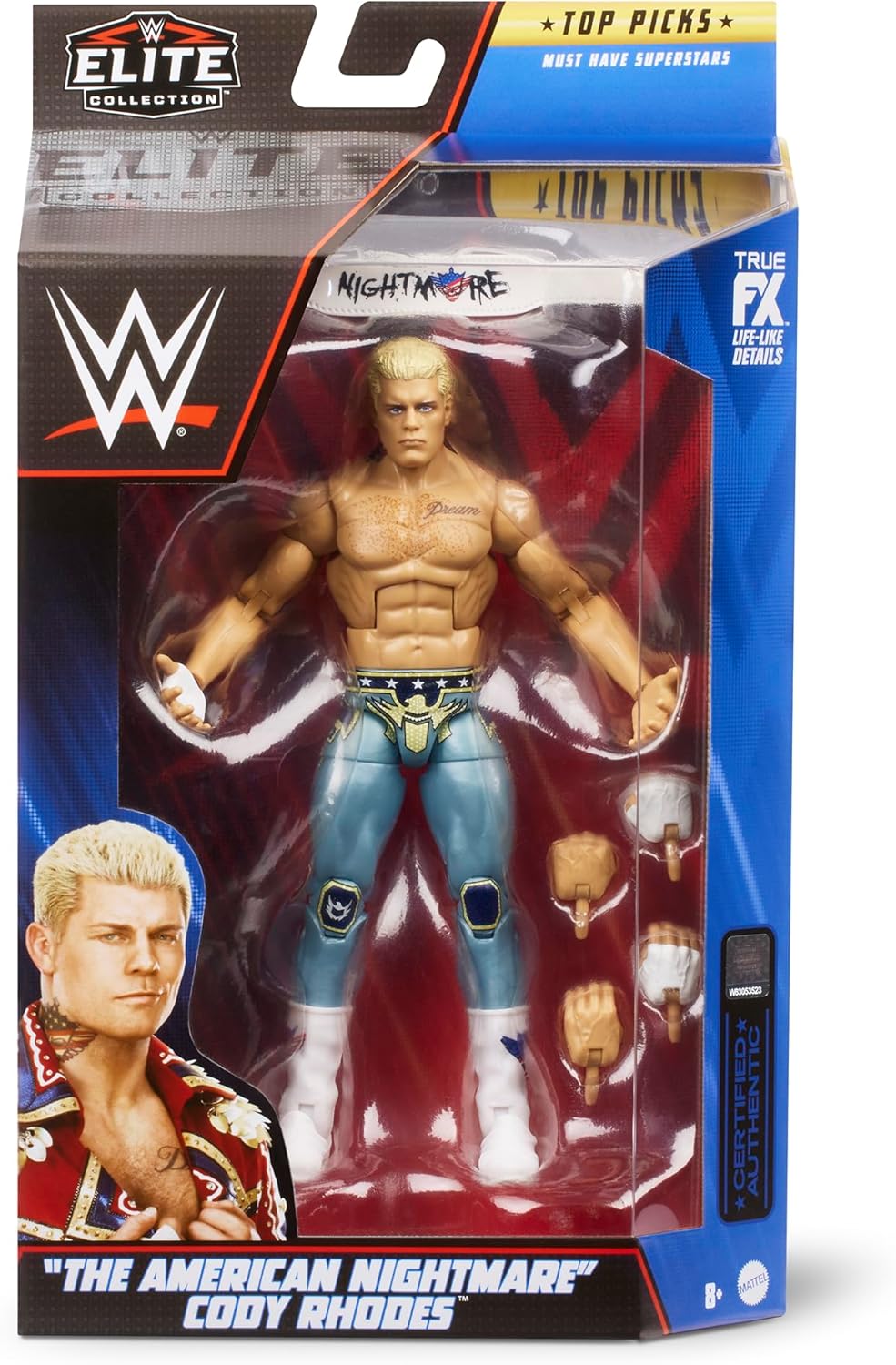 Cody Rhodes (azul metálico) – WWE Elite Top Picks 2023 (Wave 5) figura ...