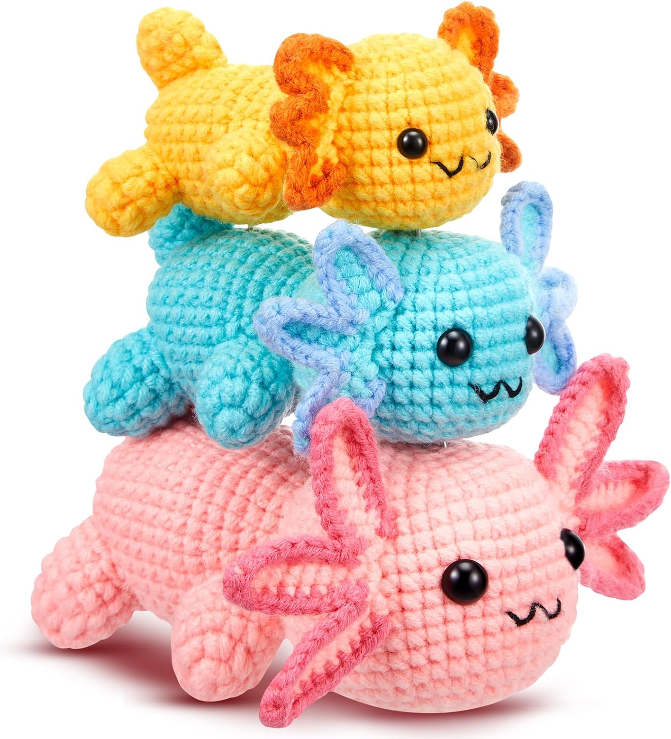 Amazon.com: Juexica 3 Pack Axolotls Crochet Kit for Beginners DIY ...