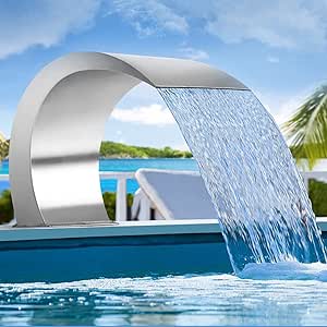 Swimming Pool Stainless Steel Waterfall Fountain Pool Sprinkler Pool ...