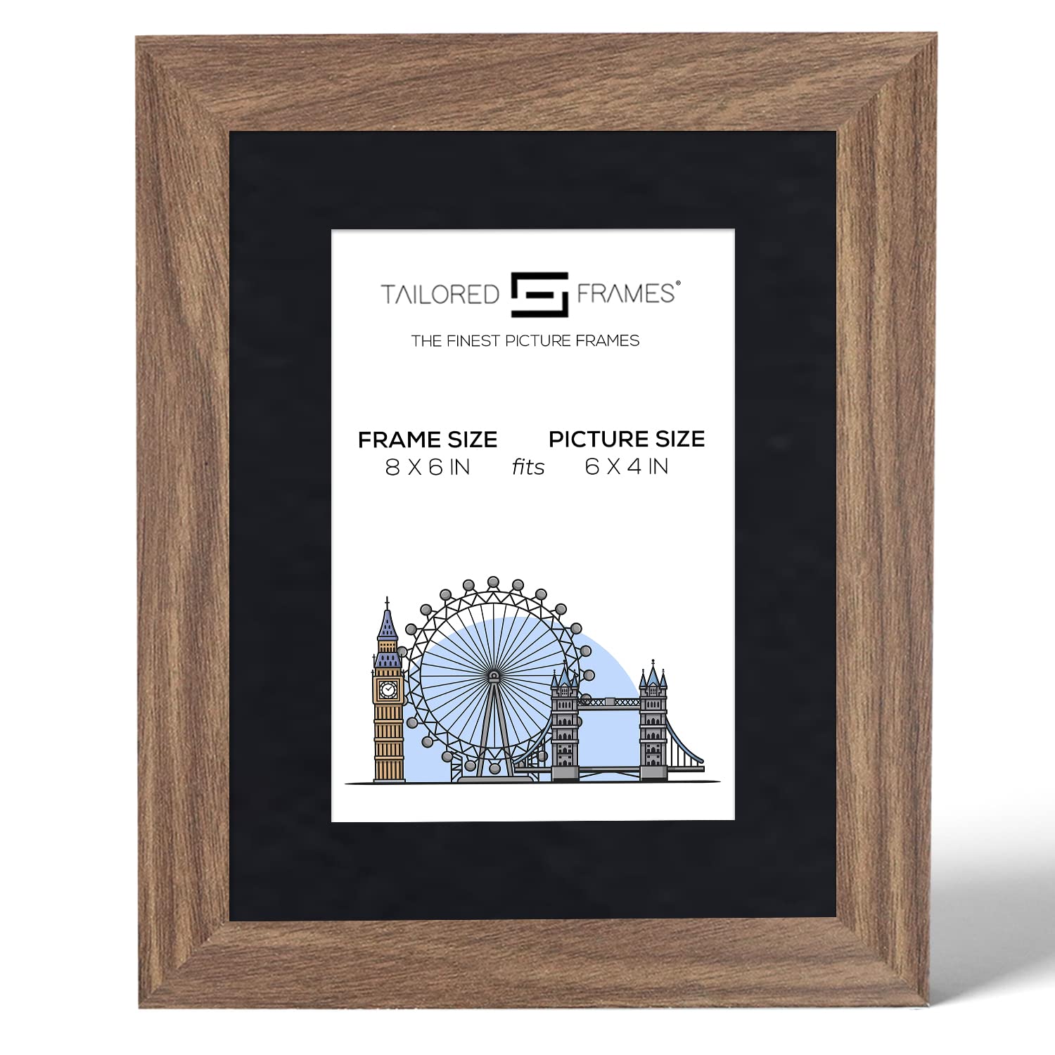 Tailored Frames Seattle Walnut 8″ x 6″ Frame for 6″ x 4″ Picture ...