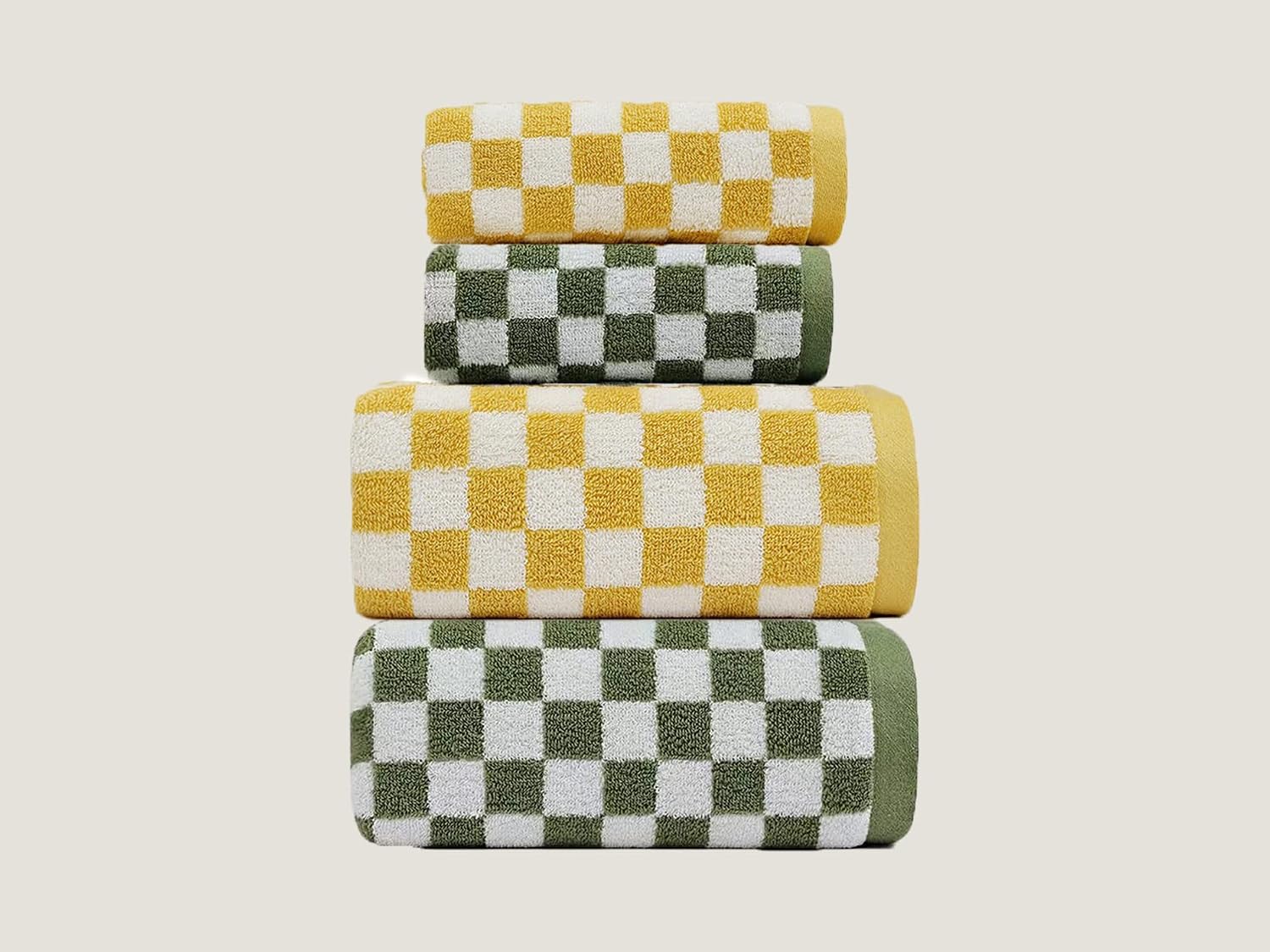 Amazon.com: Checkered Plaid Towels Sets - 4 Piece Include 2 Bath Towels ...
