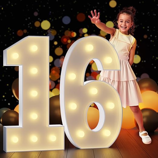 Amazon.com: Marquee Numbers 3 Feet Tall Large Light Up Numbers 16th ...