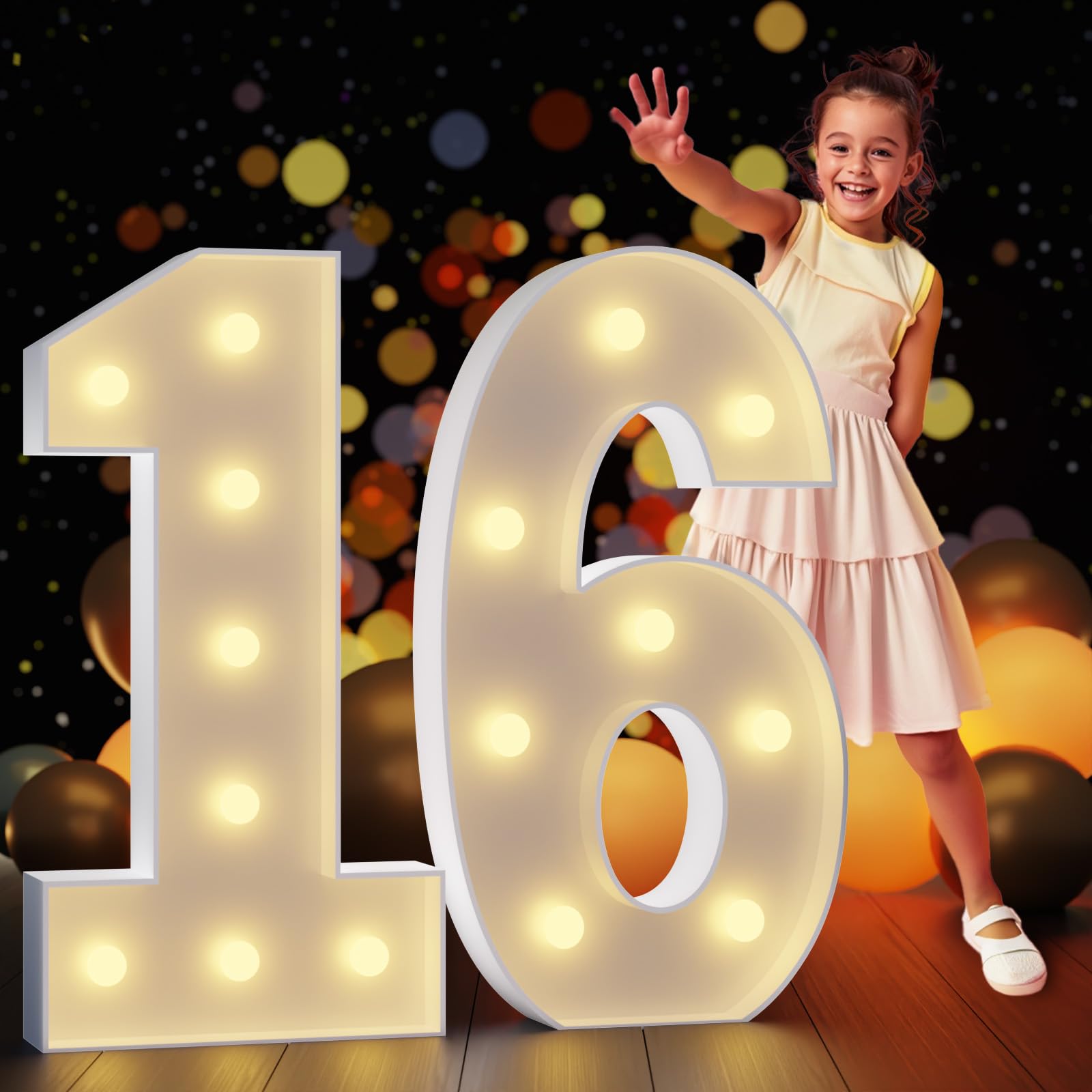Amazon.com: Imprsv Marquee Numbers 3 Feet Tall: 16th Birthday ...