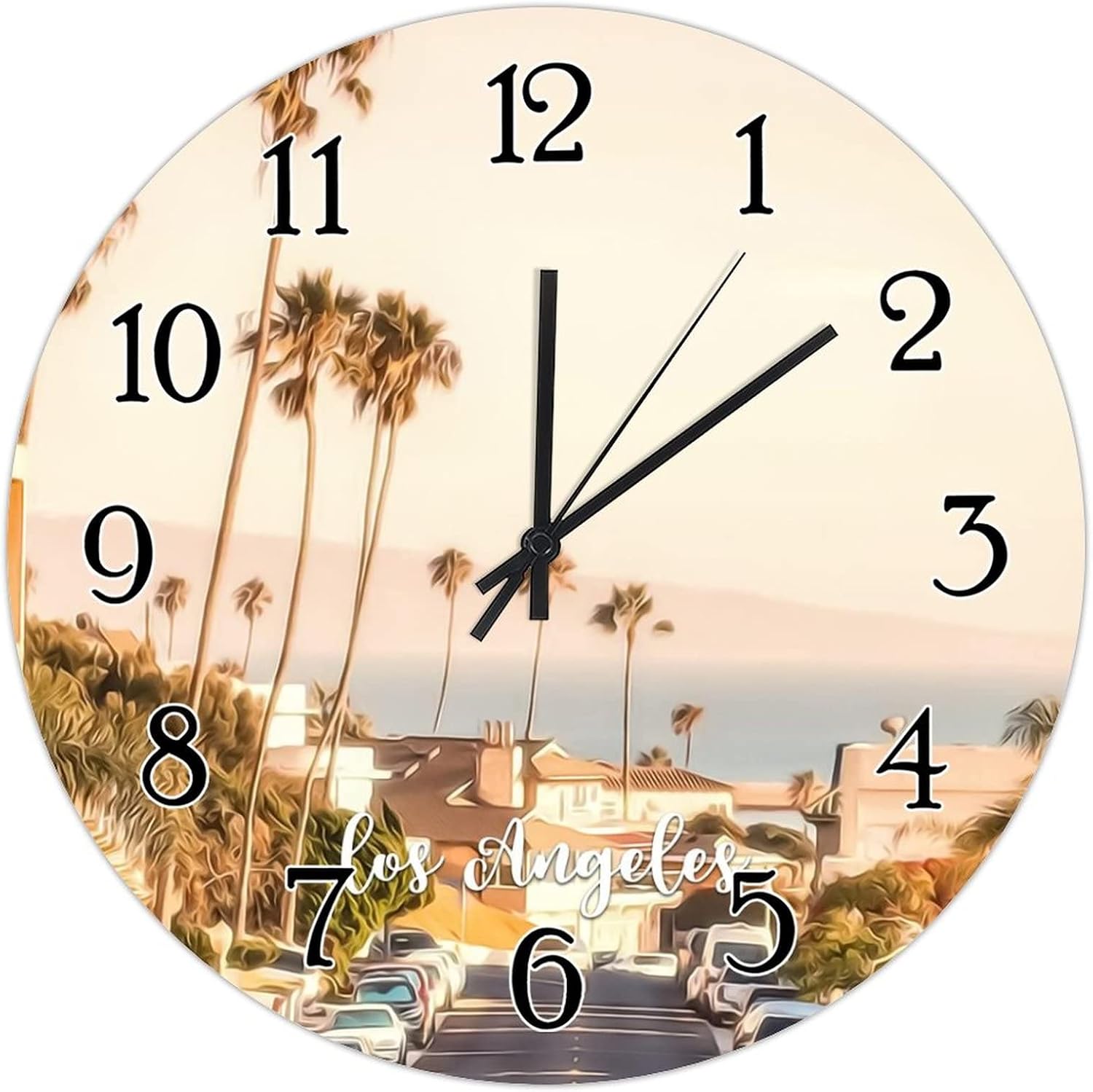 Amazon.com: USA City Los Angeles Wooden Clock American City in ...