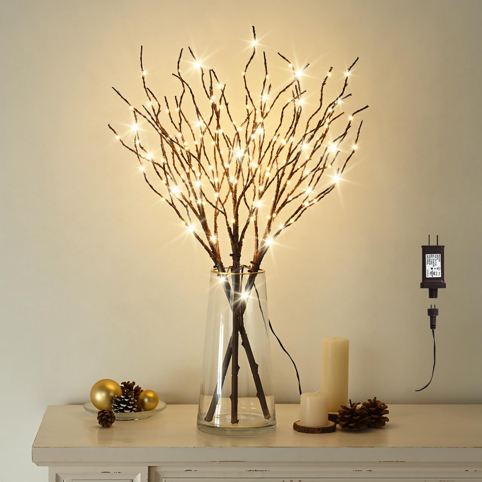 Amazon.com : Christmas Decor, Lighted Branches for Vases, 3Pcs Branch ...