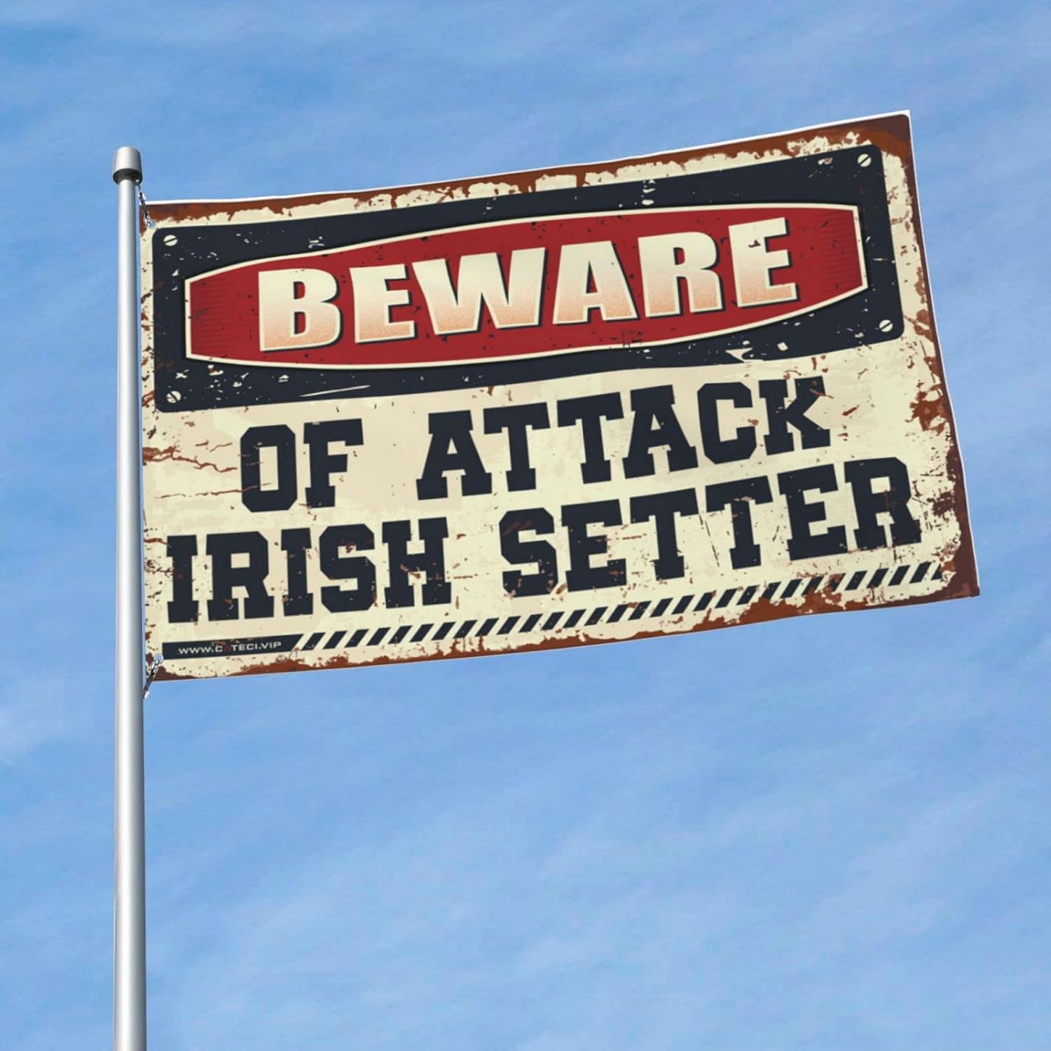 Amazon.com: Dsocuiubos Flags for Bedroom Beware of Attack Irish Setter ...