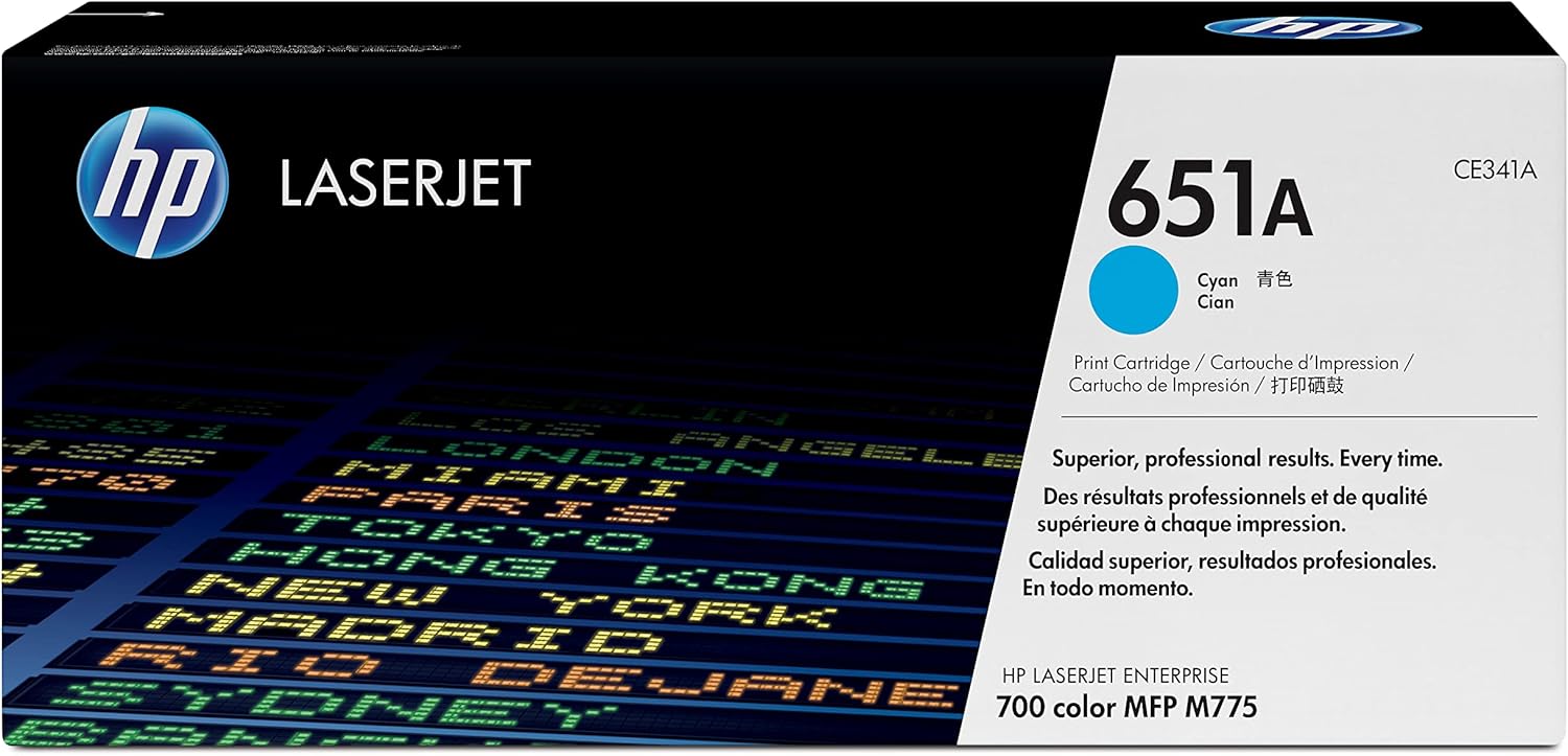 HP CE341A 651A Original LaserJet Toner Cartridge, Cyan, Single Pack ...