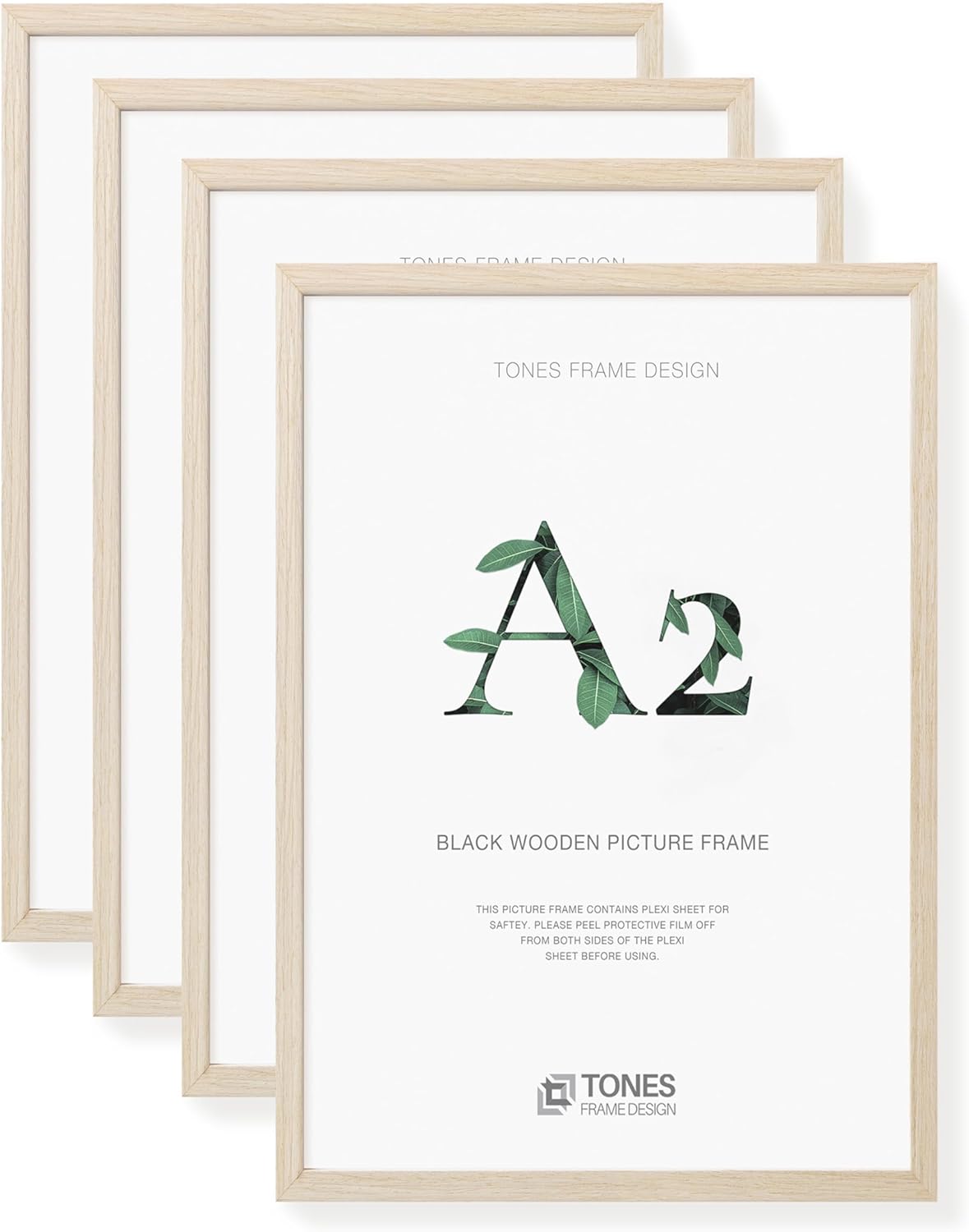 TONES FRAME DESIGN A2 Photo Frame 4 Pack, 42 x 59.4 cm, Wooden Picture ...
