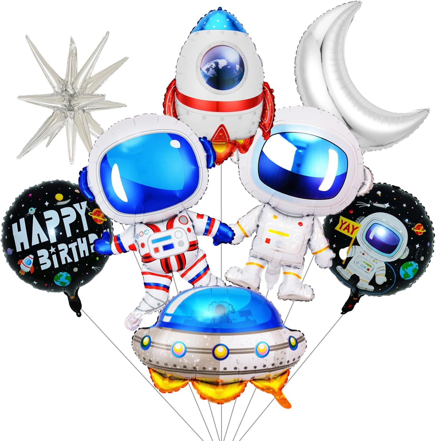 Amazon.com: 9 Pcs Space Balloons Set Outer Space Party Decorations ...