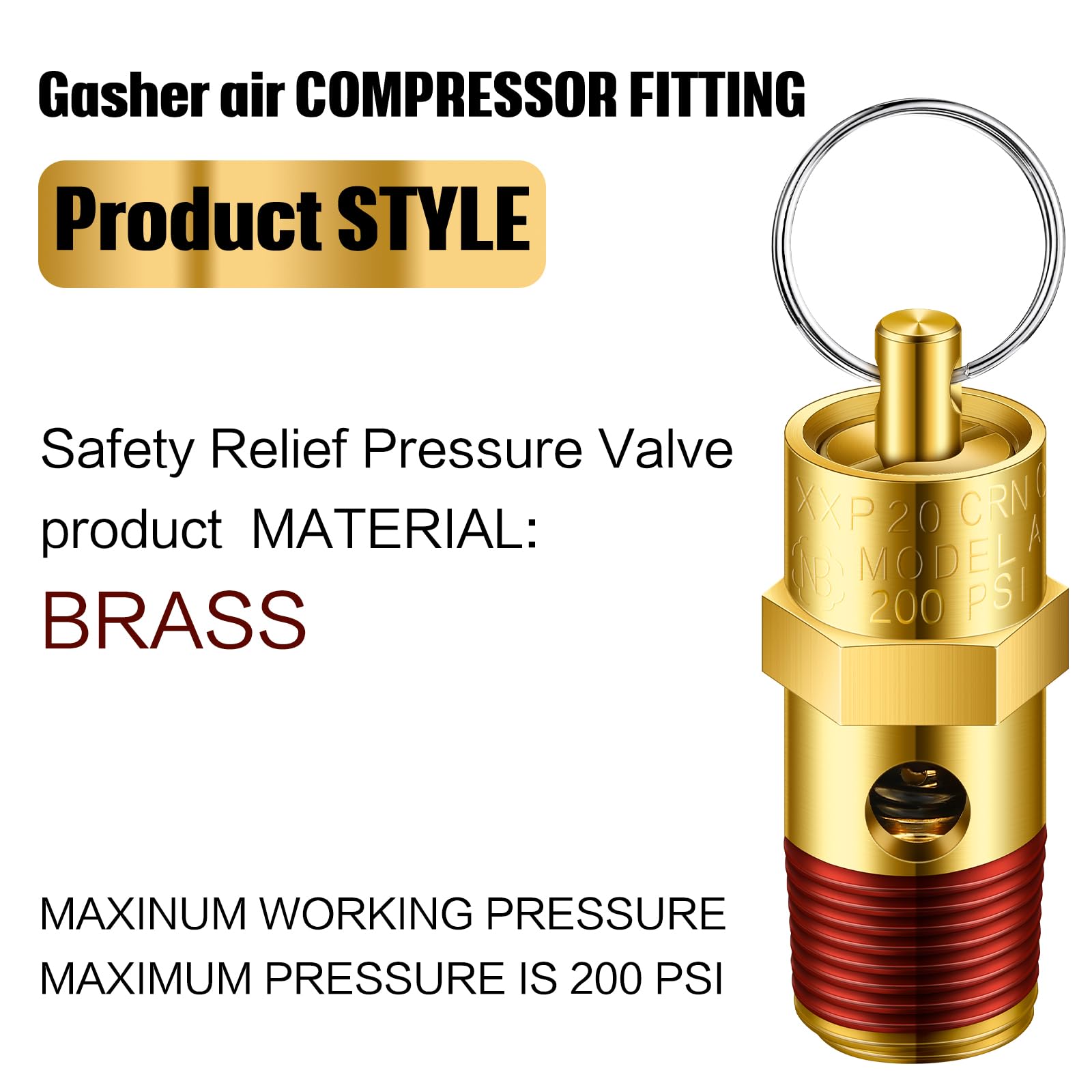 Snapklik.com : Bonuci 8 Pcs 1/4" Male NPT Safety Valve Air Compressor ...