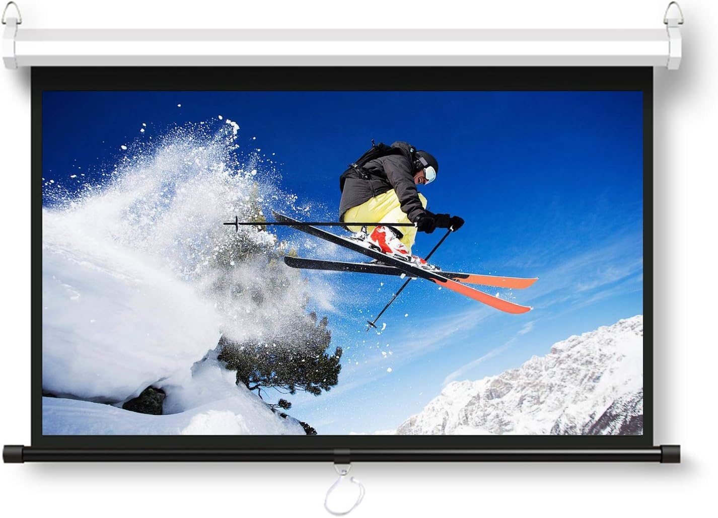 60” Projector Screen 4:3 HD Projection Screen Easy Pull Movie Screens ...